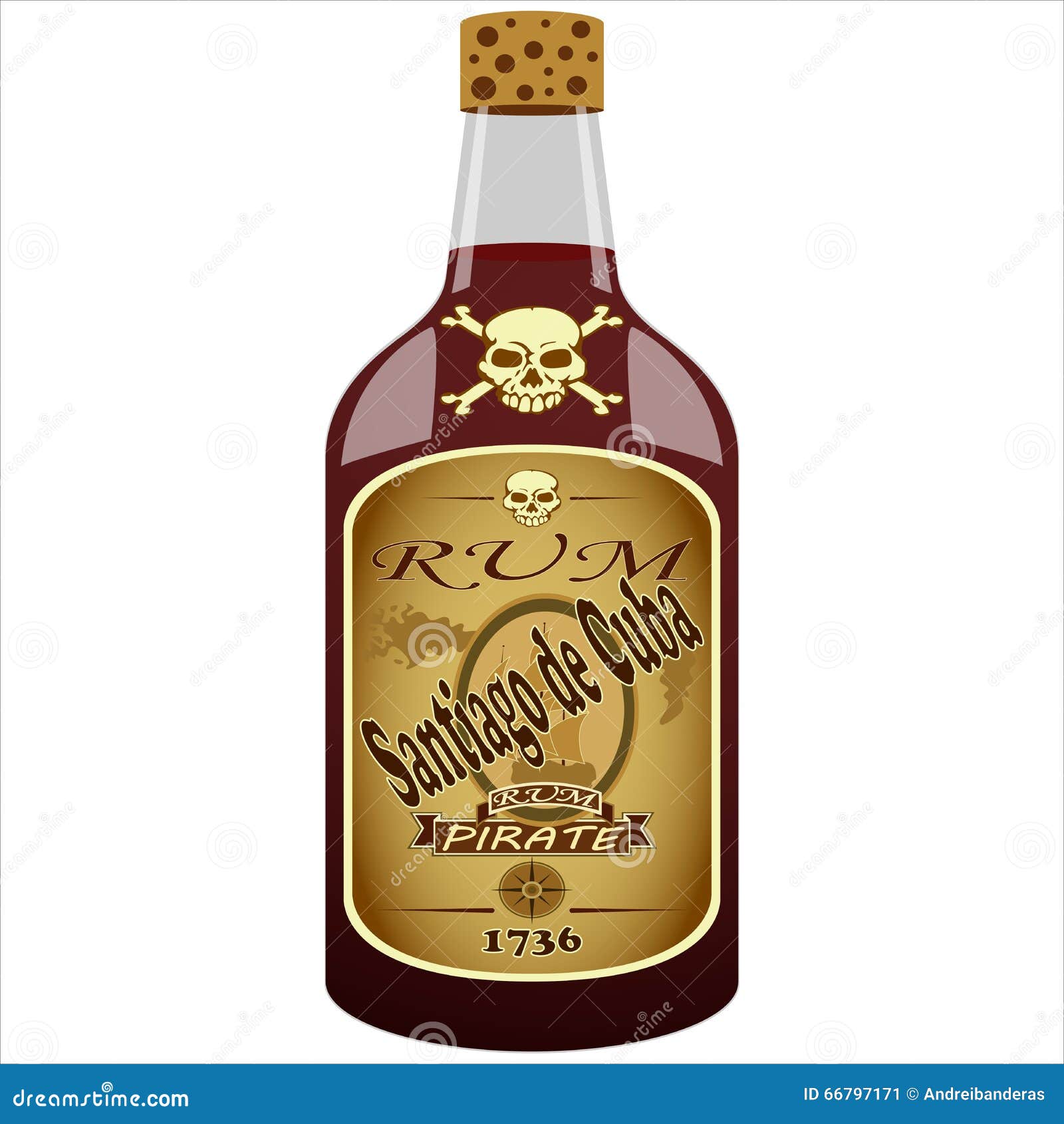 Bouteille De Rhum De Pirate Illustration de Vecteur - Illustration du ...