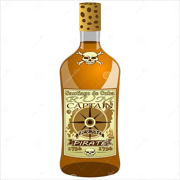Bouteille De Rhum De Pirate Illustration de Vecteur - Illustration du ...