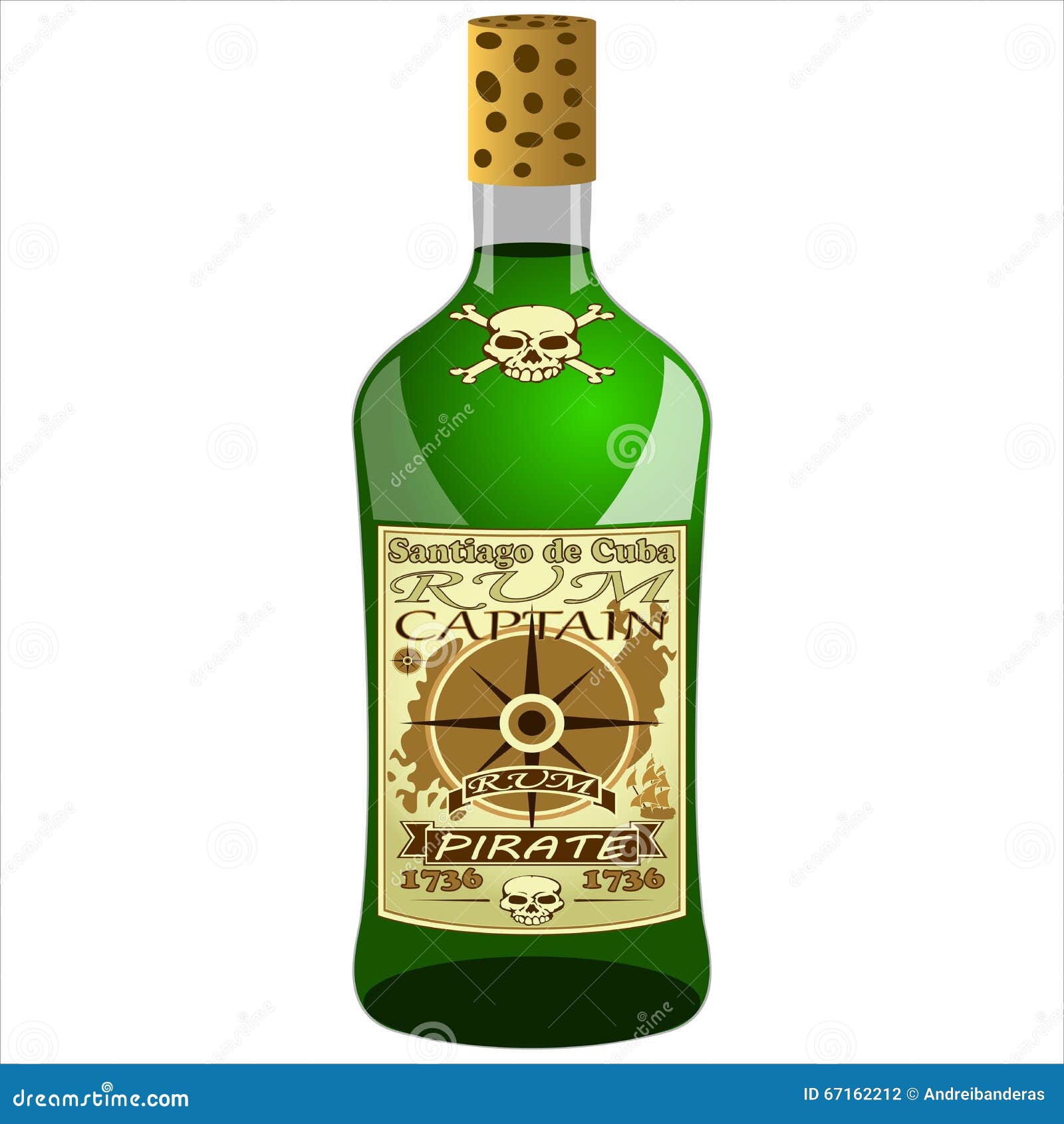 Bouteille De Rhum De Pirate Illustration de Vecteur - Illustration du ...