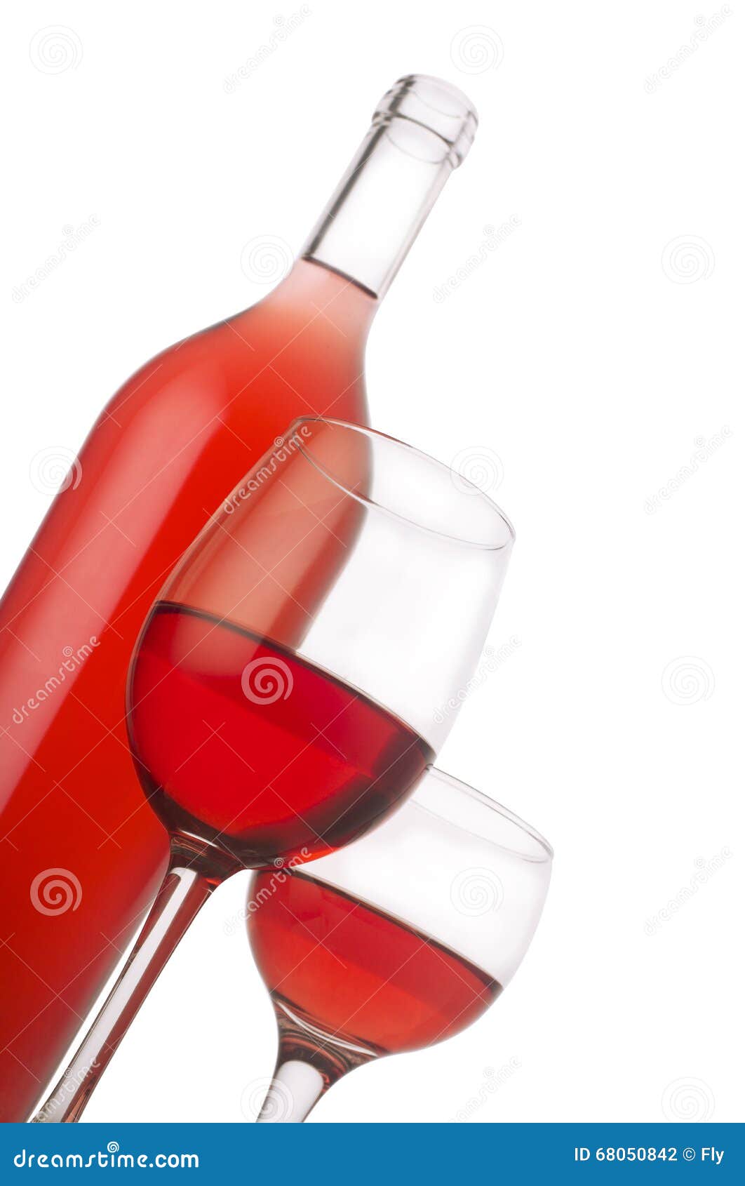 Bouteille De Vin De Rose Avec Des Verres Photo stock - Image of ...