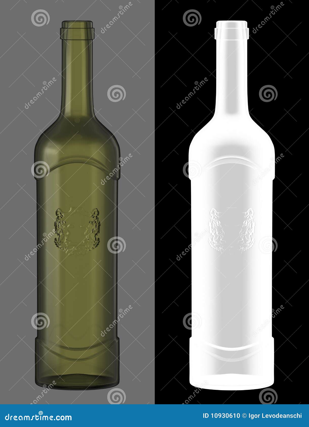 Bouteille De Vin En Verre Vert Illustration Stock - Illustration du ...