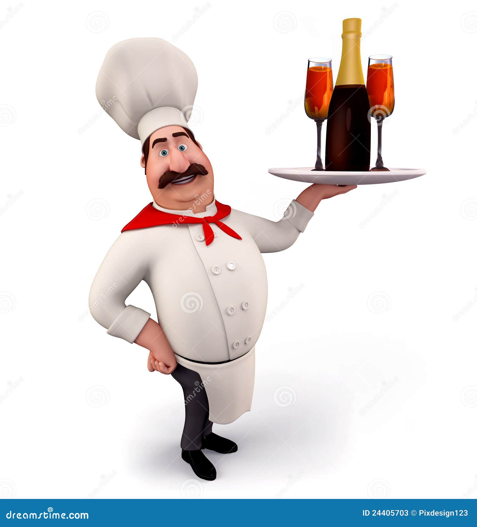 Bouteille De Vin Heureuse De Fixation De Chef Illustration Stock ...