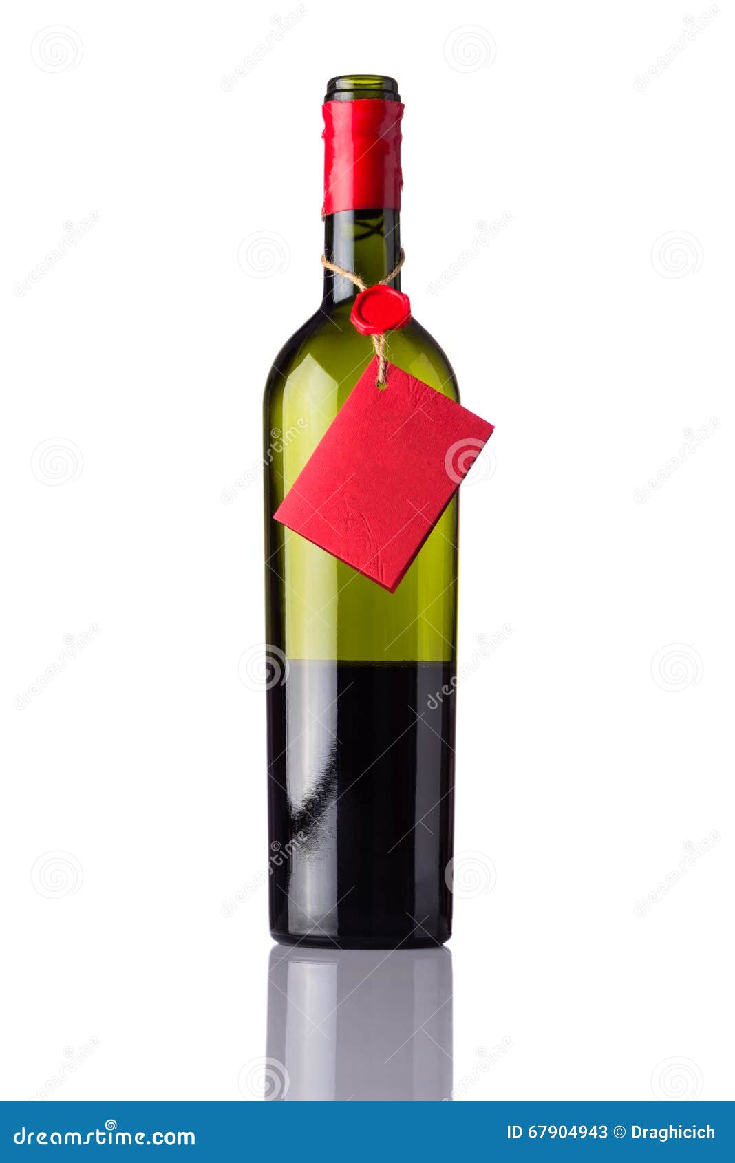 Bouteille De Vin Ouverte Avec Le Label Rouge Sur Le Blanc Image stock ...