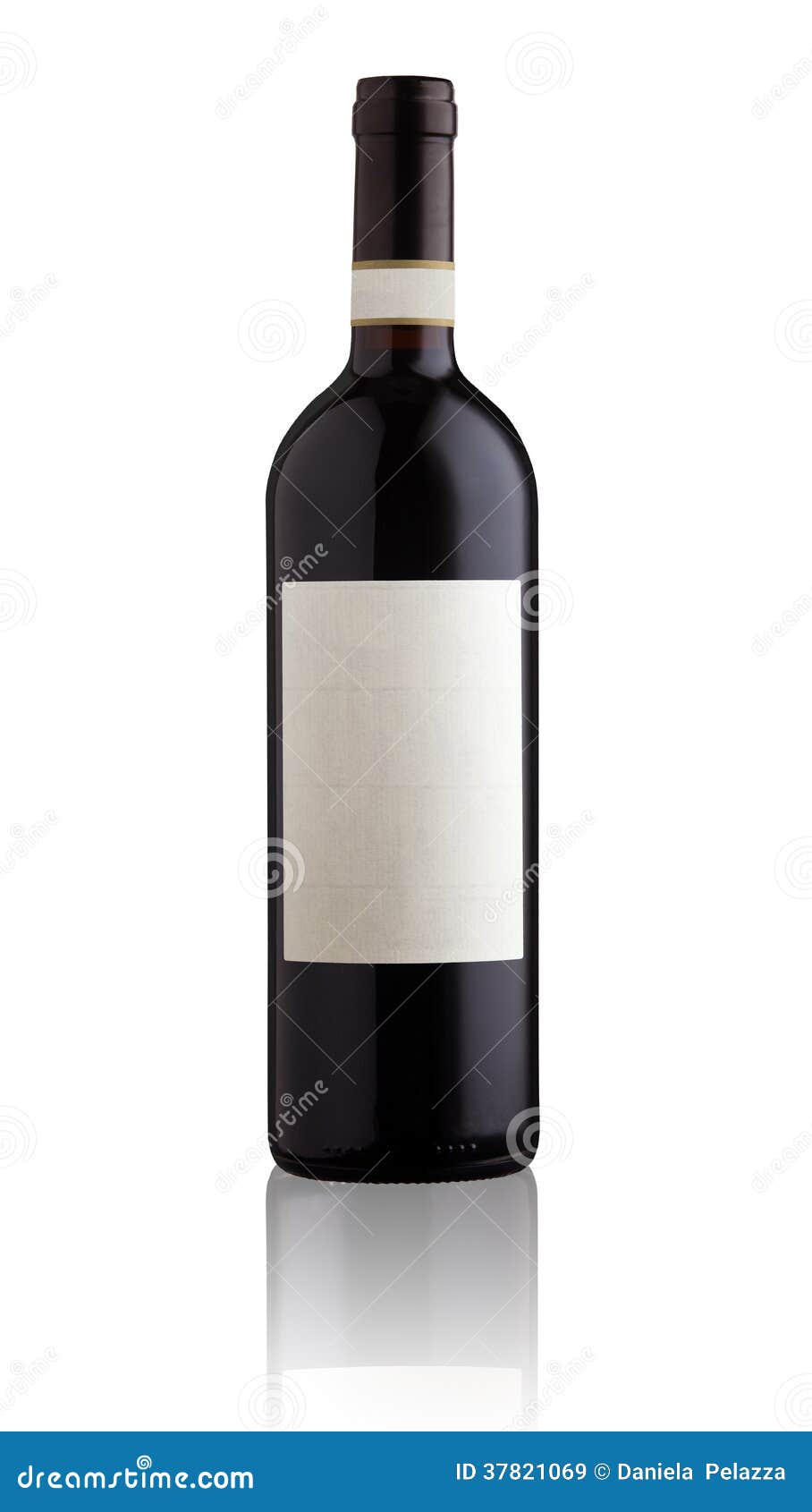 Bouteille De Vin Rouge D'isolement Avec Le Label Vide. Image stock ...