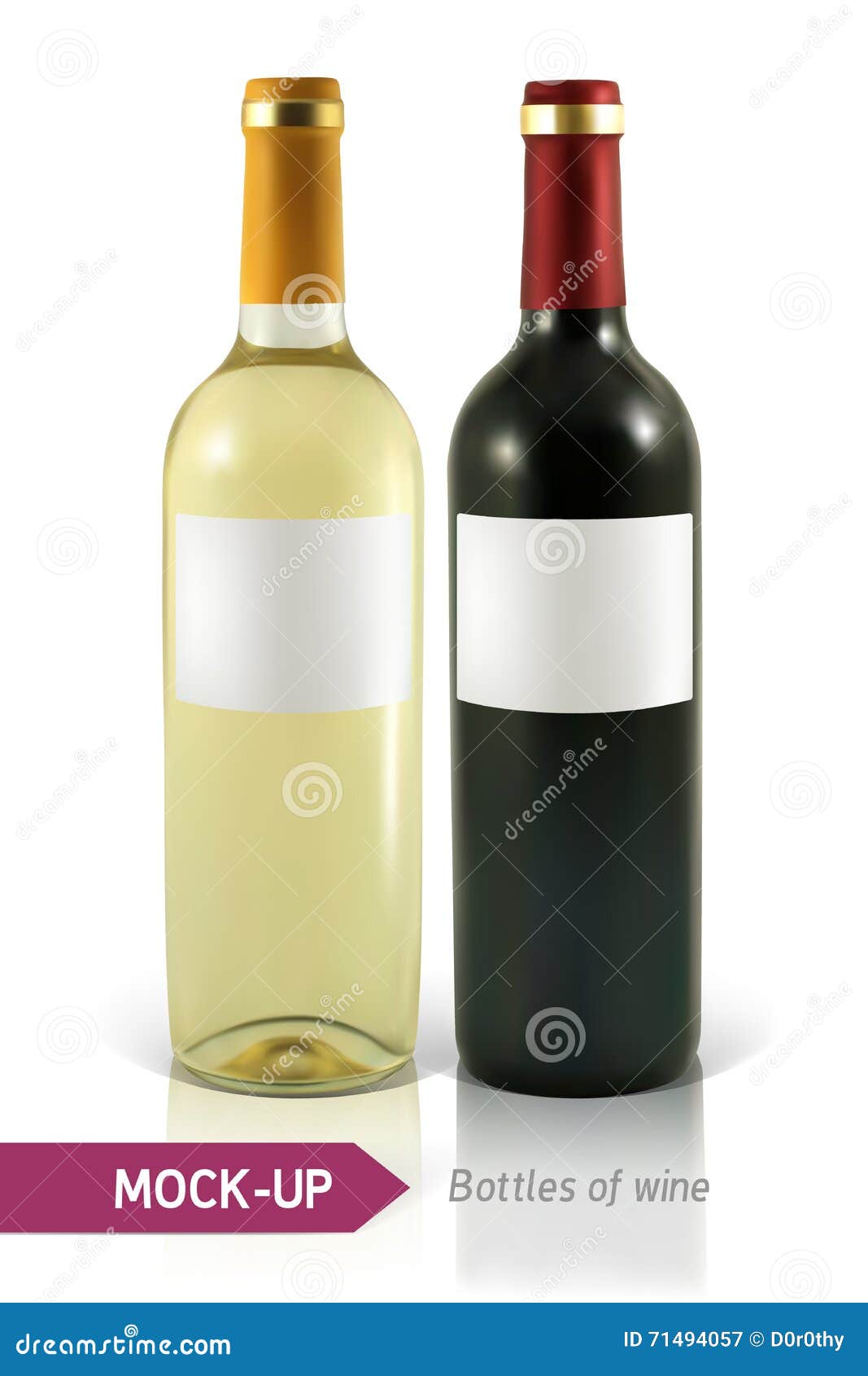 Bouteilles De Vin Blanc Et Rouge Illustration de Vecteur - Illustration ...