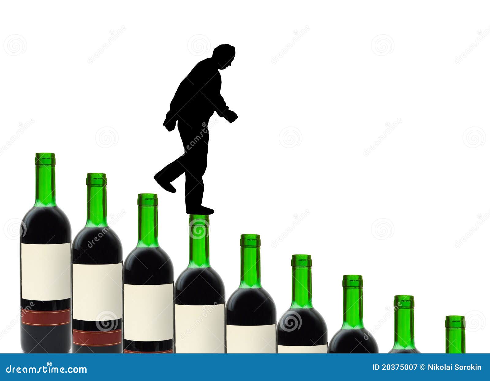Bouteilles De Vin Et Homme Alcoolique Image stock - Image du ivre ...