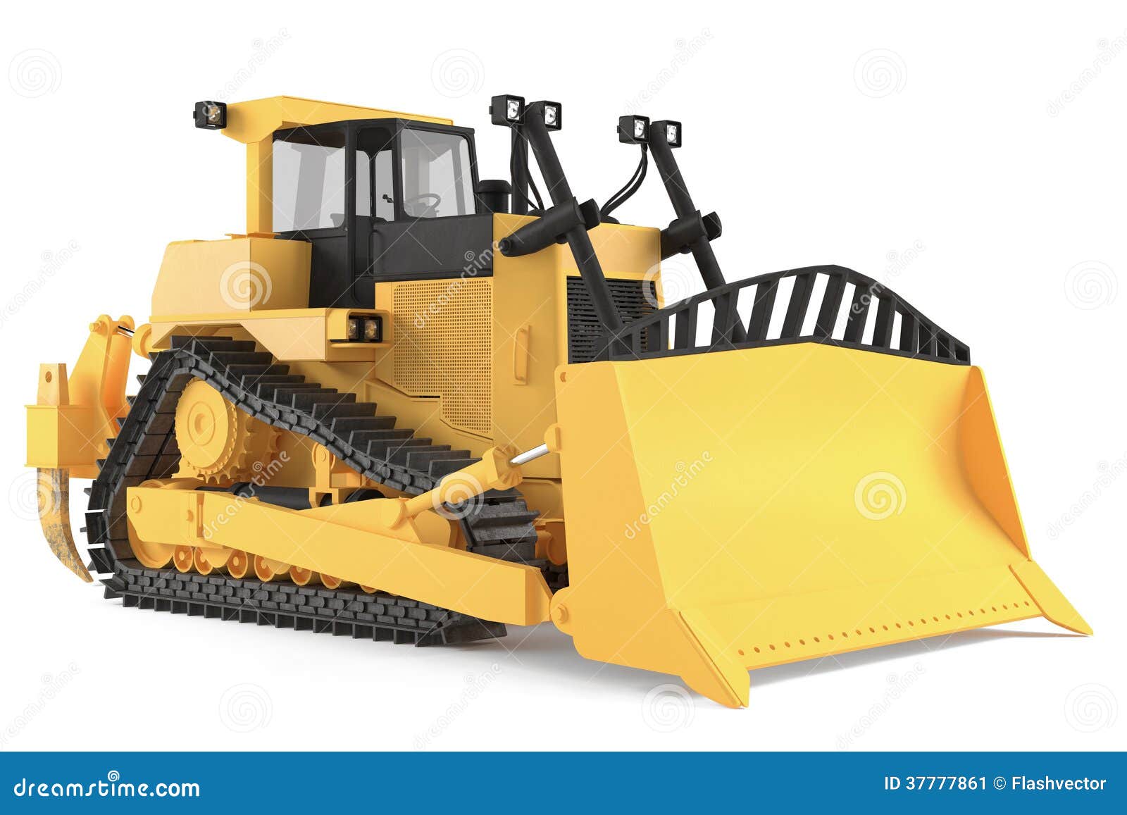 Bouteur d'isolement image stock. Image du jaune, excavatrice - 37777861