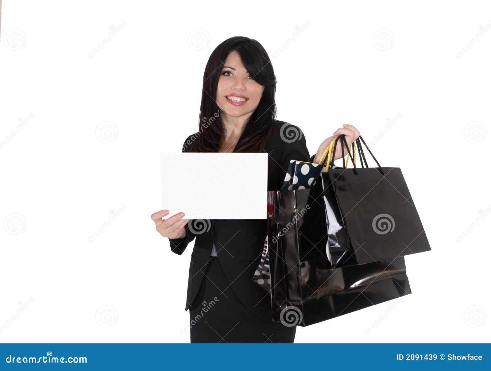 Boutique Shopper Holding Up a Sign Stock Image - Image of marketing ...