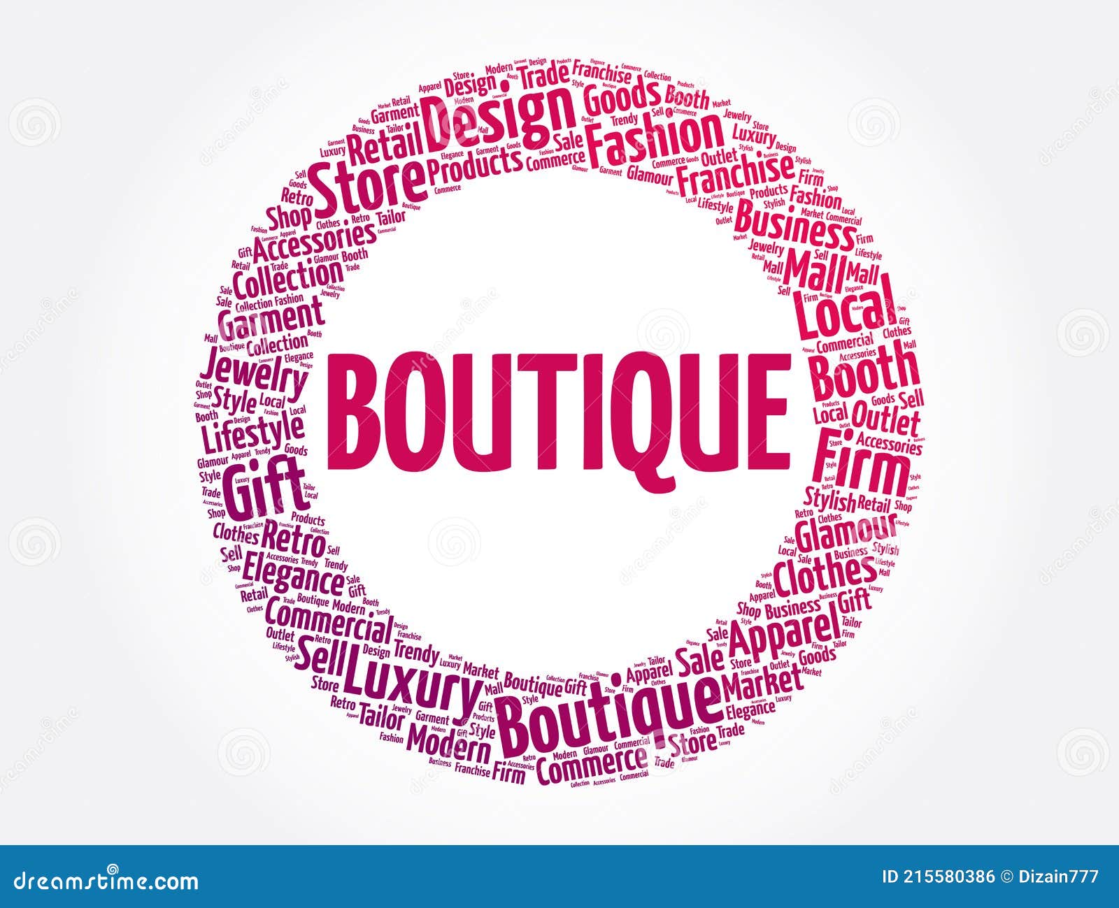 Boutique Word Cloud Collage, Concept Background Stock Illustration ...