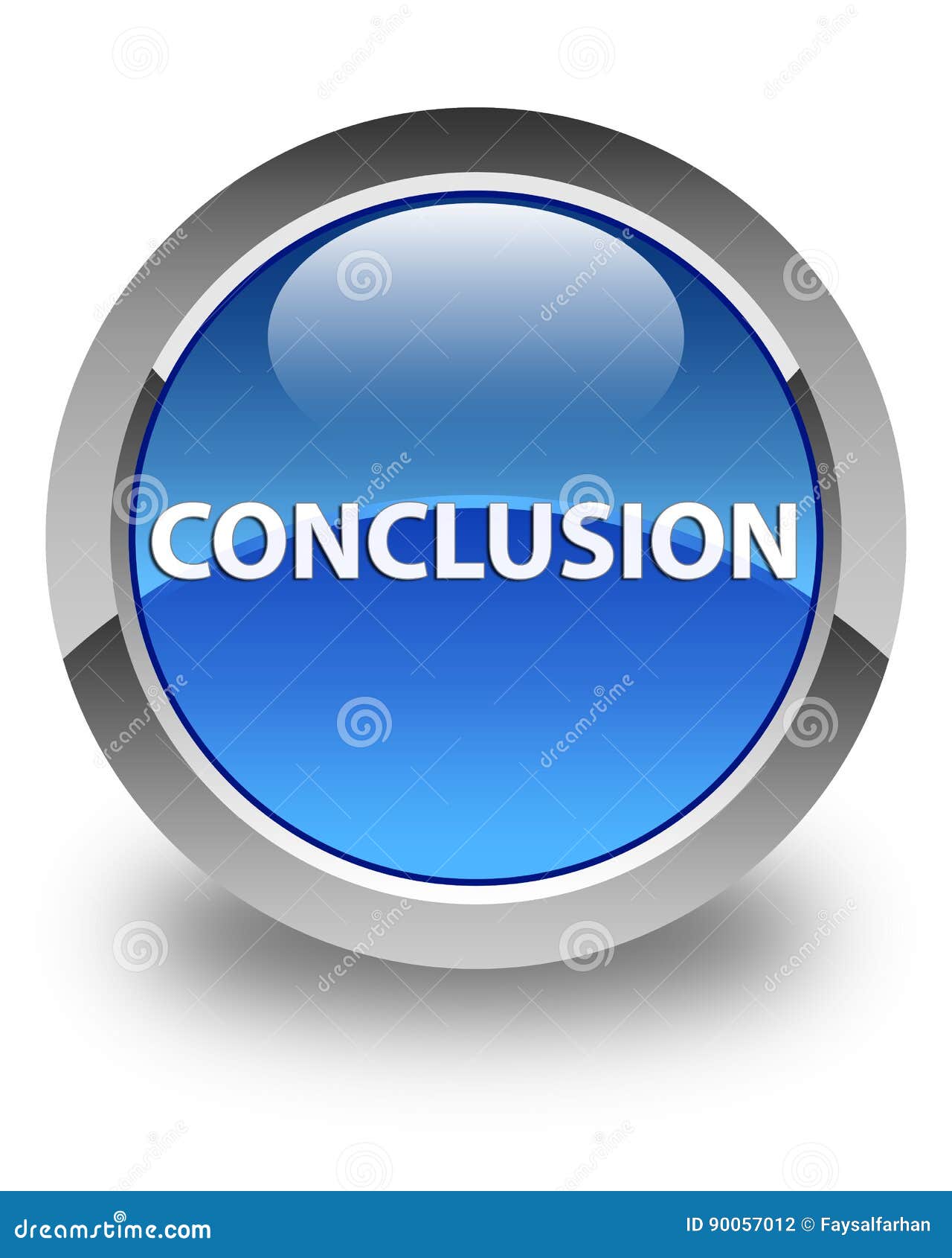 Bouton Rond Bleu Brillant De Conclusion Illustration Stock ...