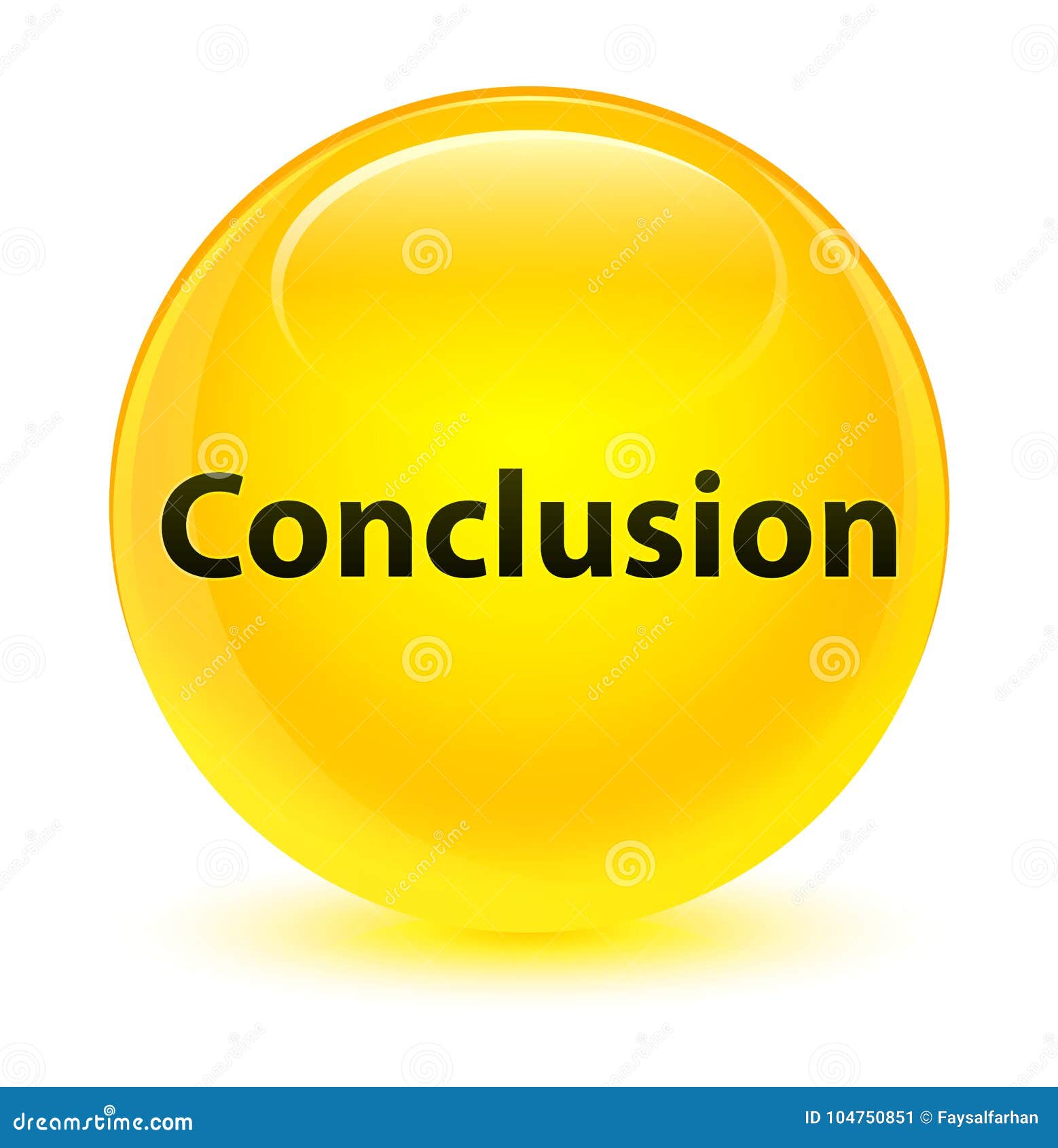 Bouton Rond Jaune Vitreux De Conclusion Illustration Stock ...