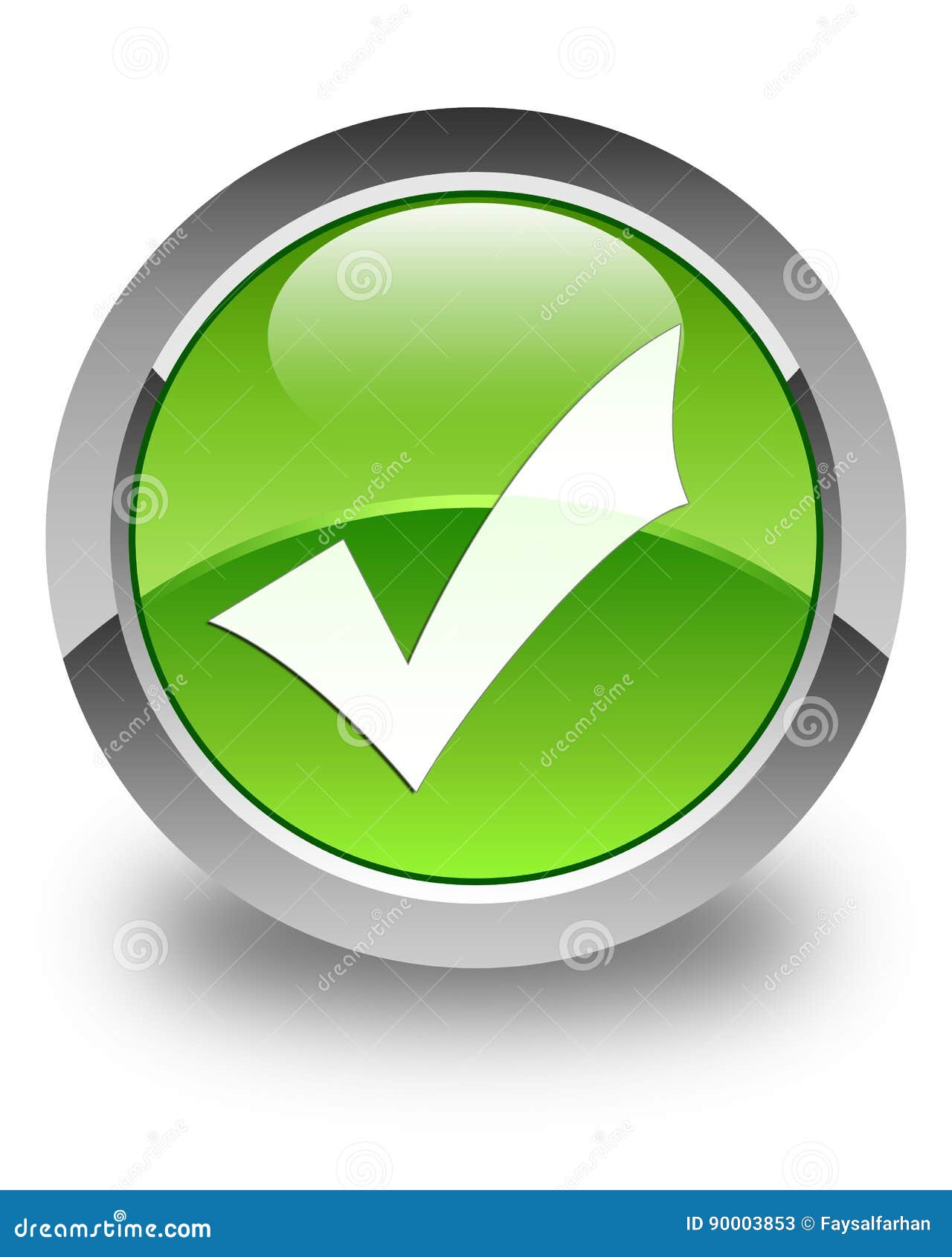 Bouton Rond Vert Brillant D'icône De Validation Illustration Stock ...