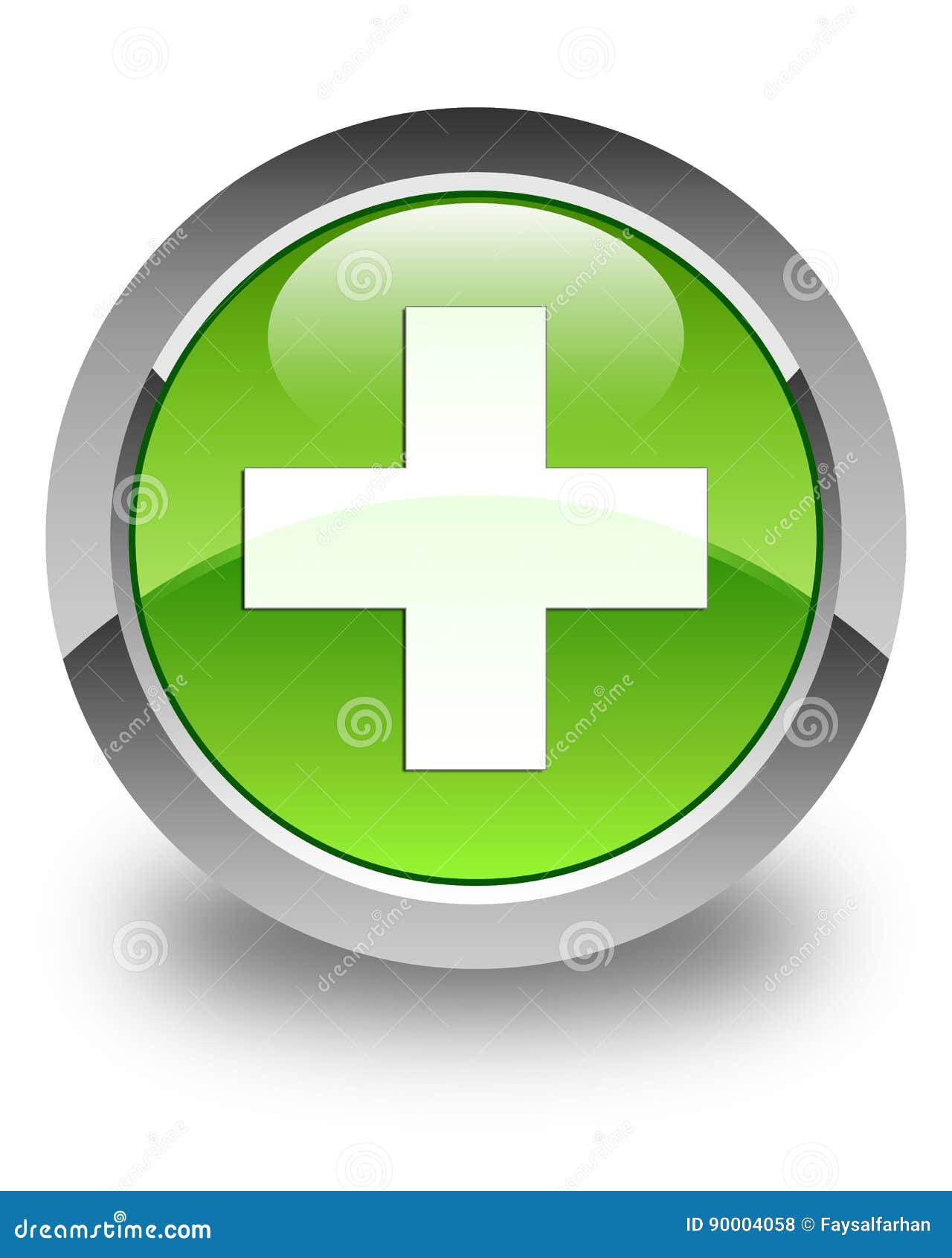 Bouton Rond Vert Brillant D'icône Plus Illustration Stock ...