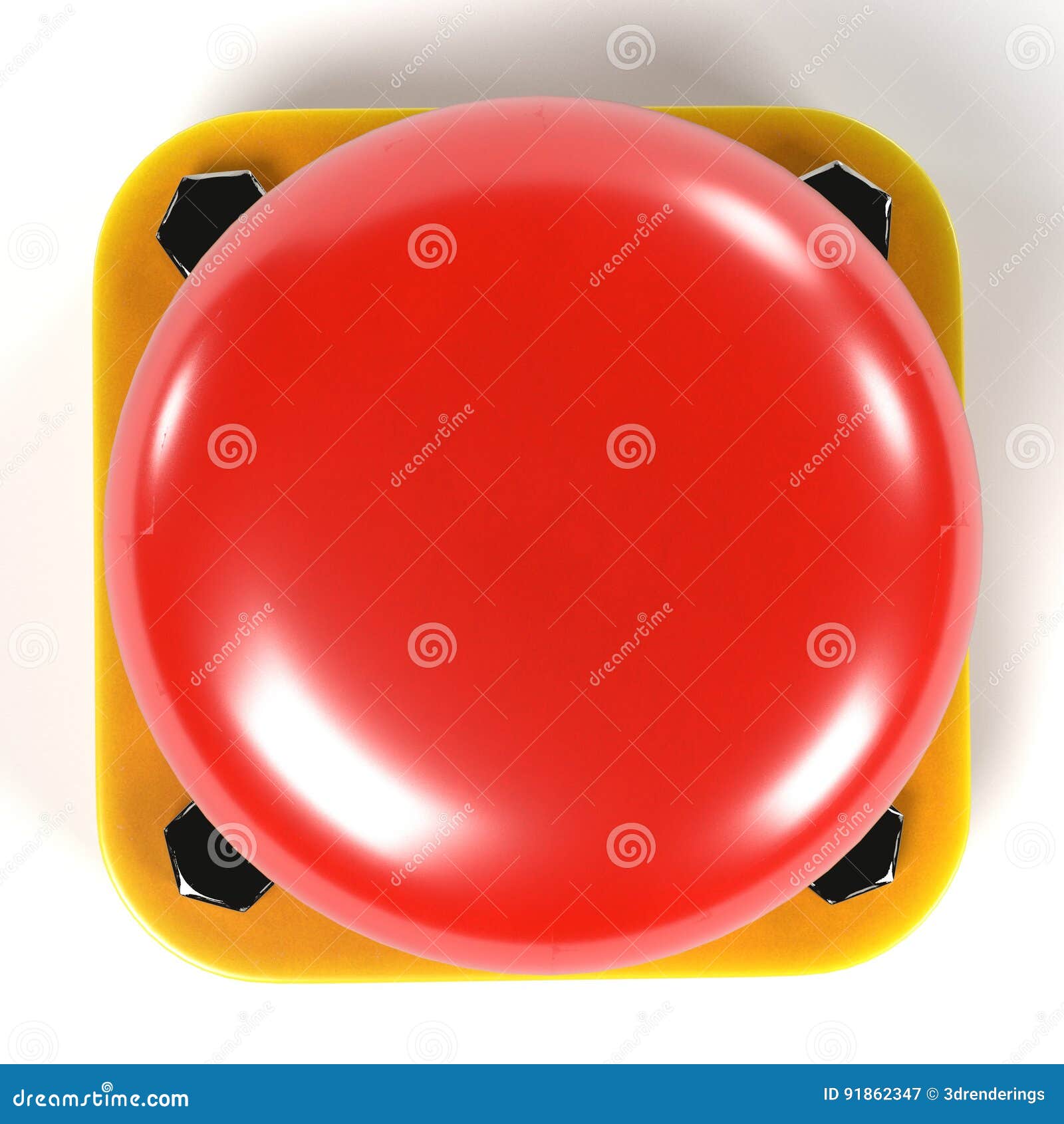 Bouton rouge illustration stock. Illustration du urgence - 91862347