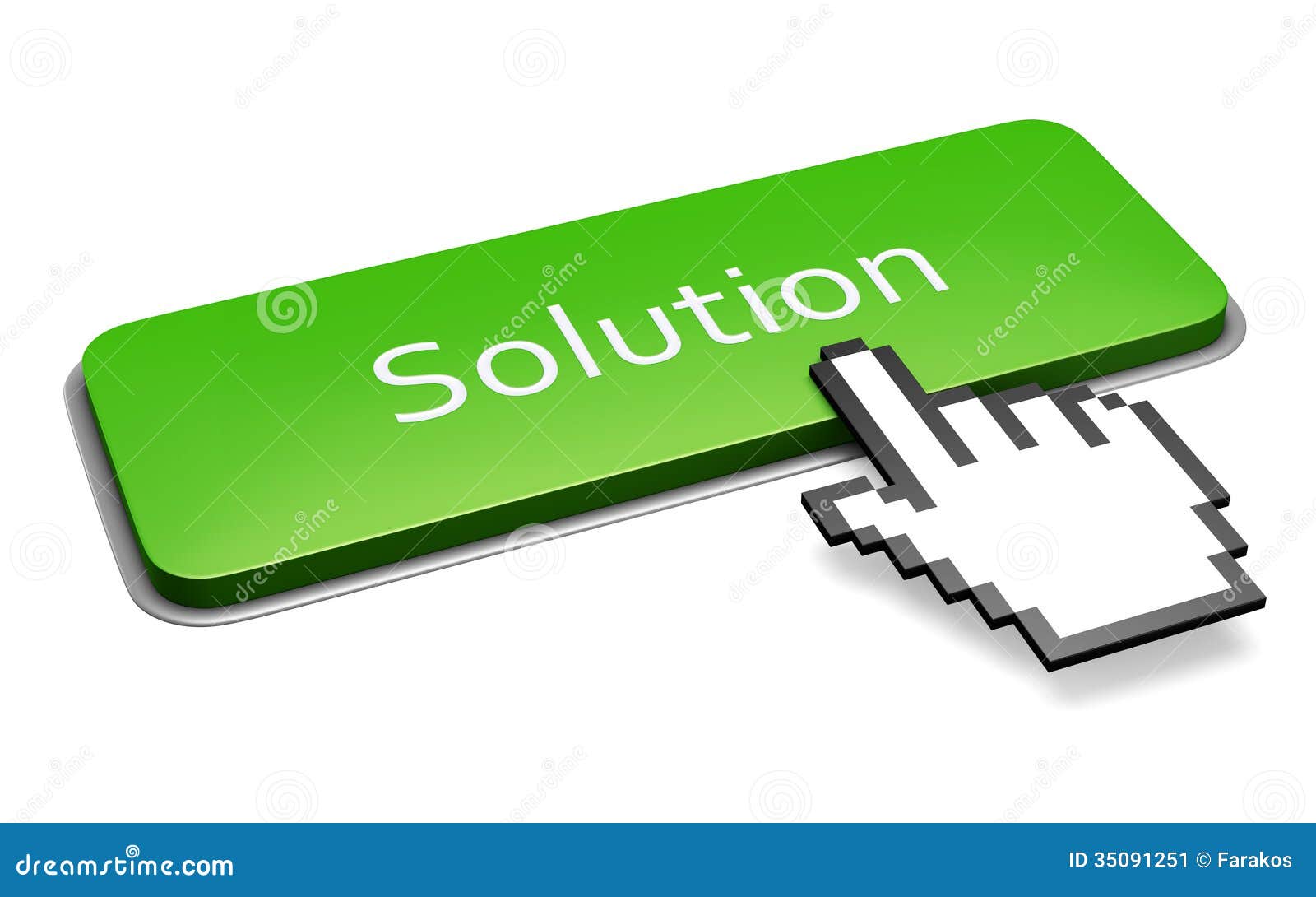 Bouton vert de solution illustration stock. Illustration du curseur ...