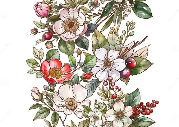 Boutonniere of Wild Rose Flowers and Berries Stock Vector ... Boutonniere of Wild Rose Flowers and Berries Stock Vector ...