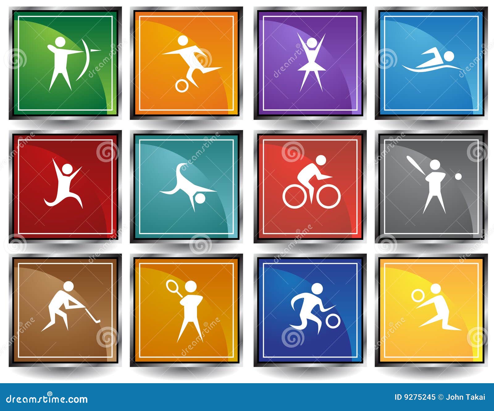 Boutons carrés sportifs illustration de vecteur. Illustration du ...