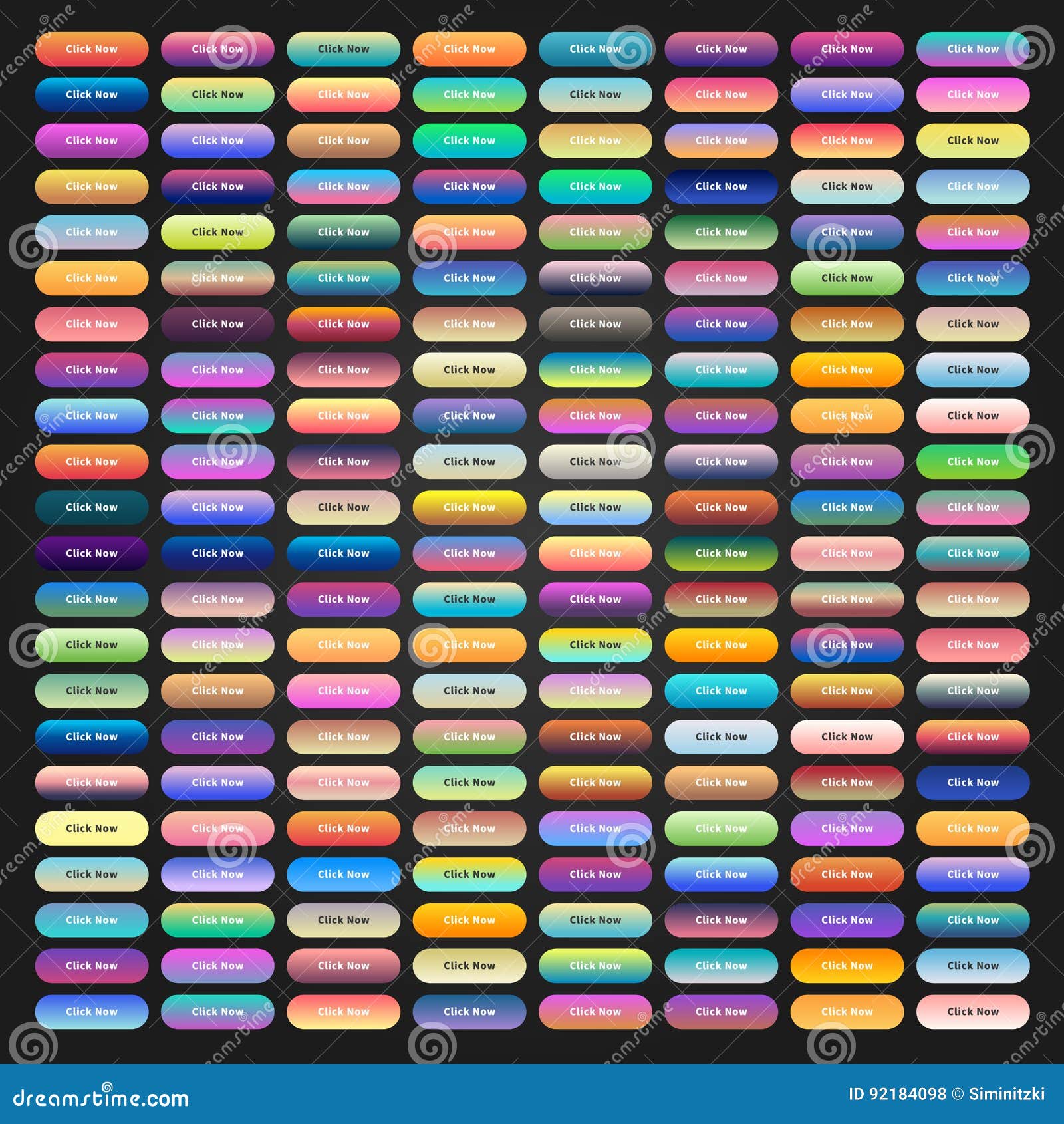 Boutons Colorés De Web Avec Différents Gradients Illustration de ...