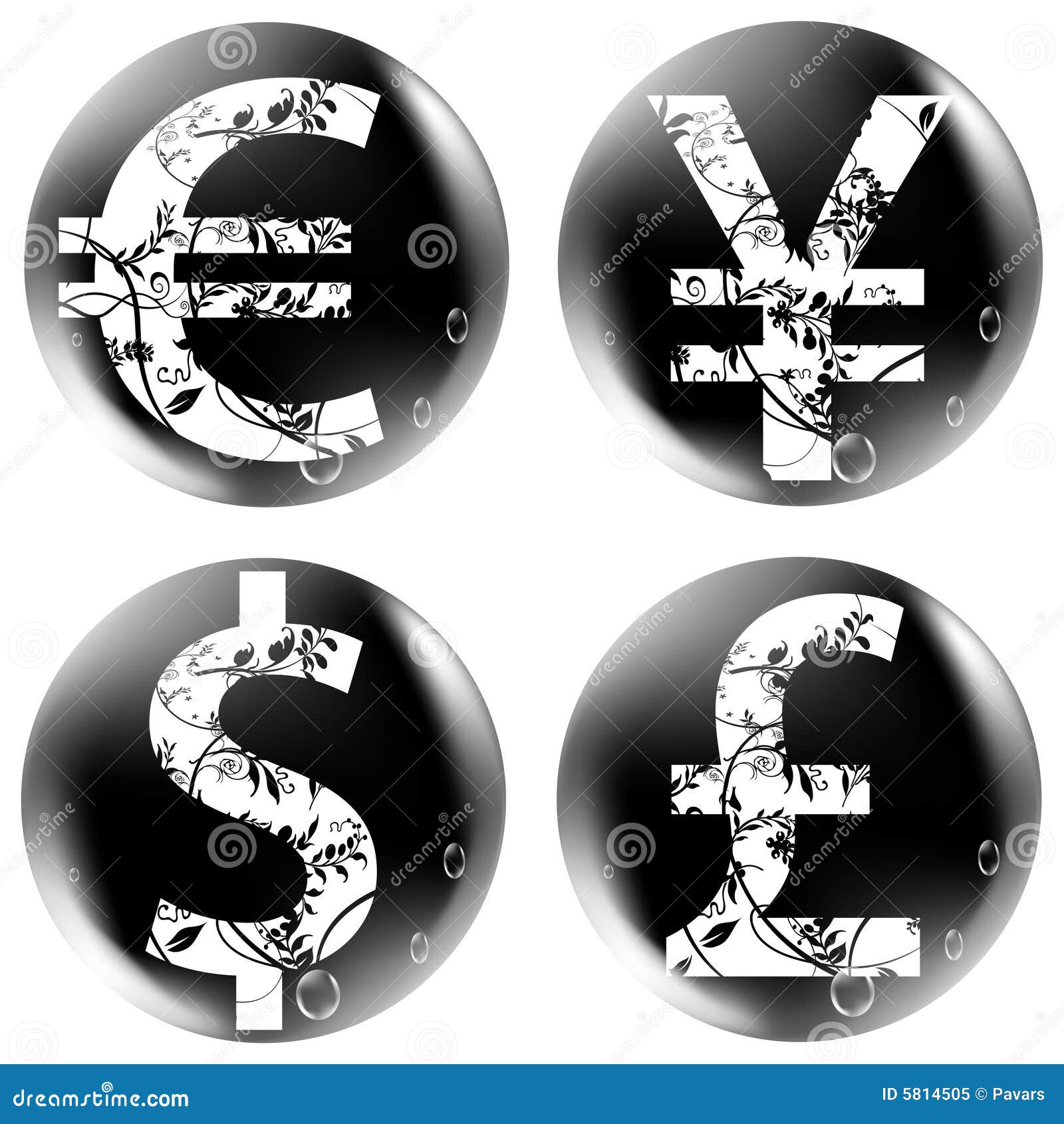 Boutons de devise illustration stock. Illustration du financier - 5814505