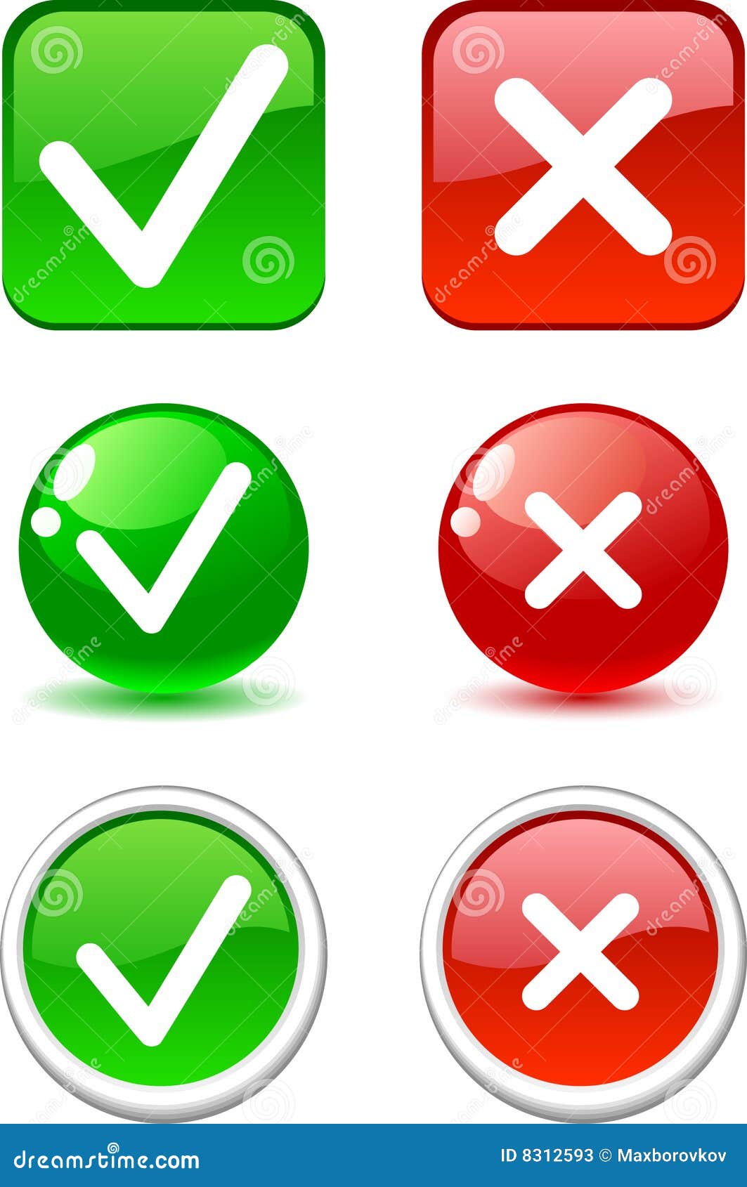 Boutons de validation. illustration de vecteur. Illustration of simple ...