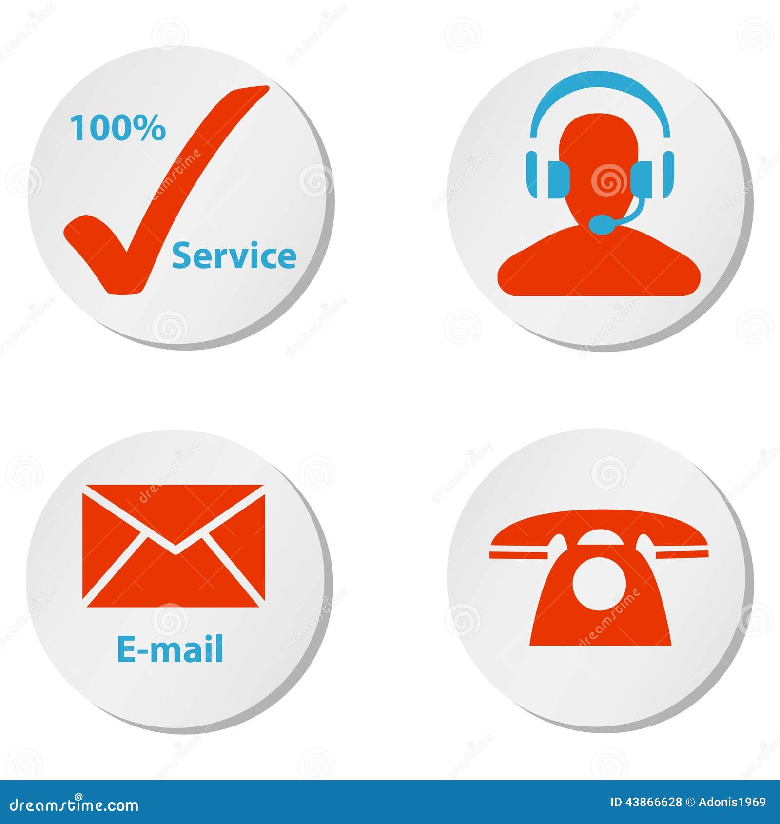 Boutons Et Symboles D'icônes De Service Client Illustration de Vecteur ...