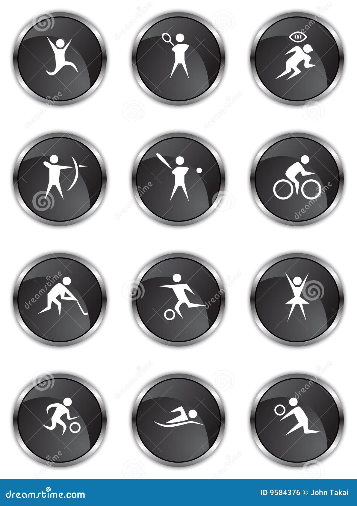 Boutons Sportifs - Satin Noir Illustration de Vecteur - Illustration du ...