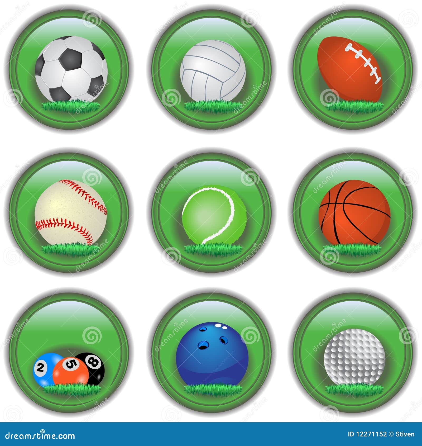 Boutons Verts De Sport Image. Image: 12271152