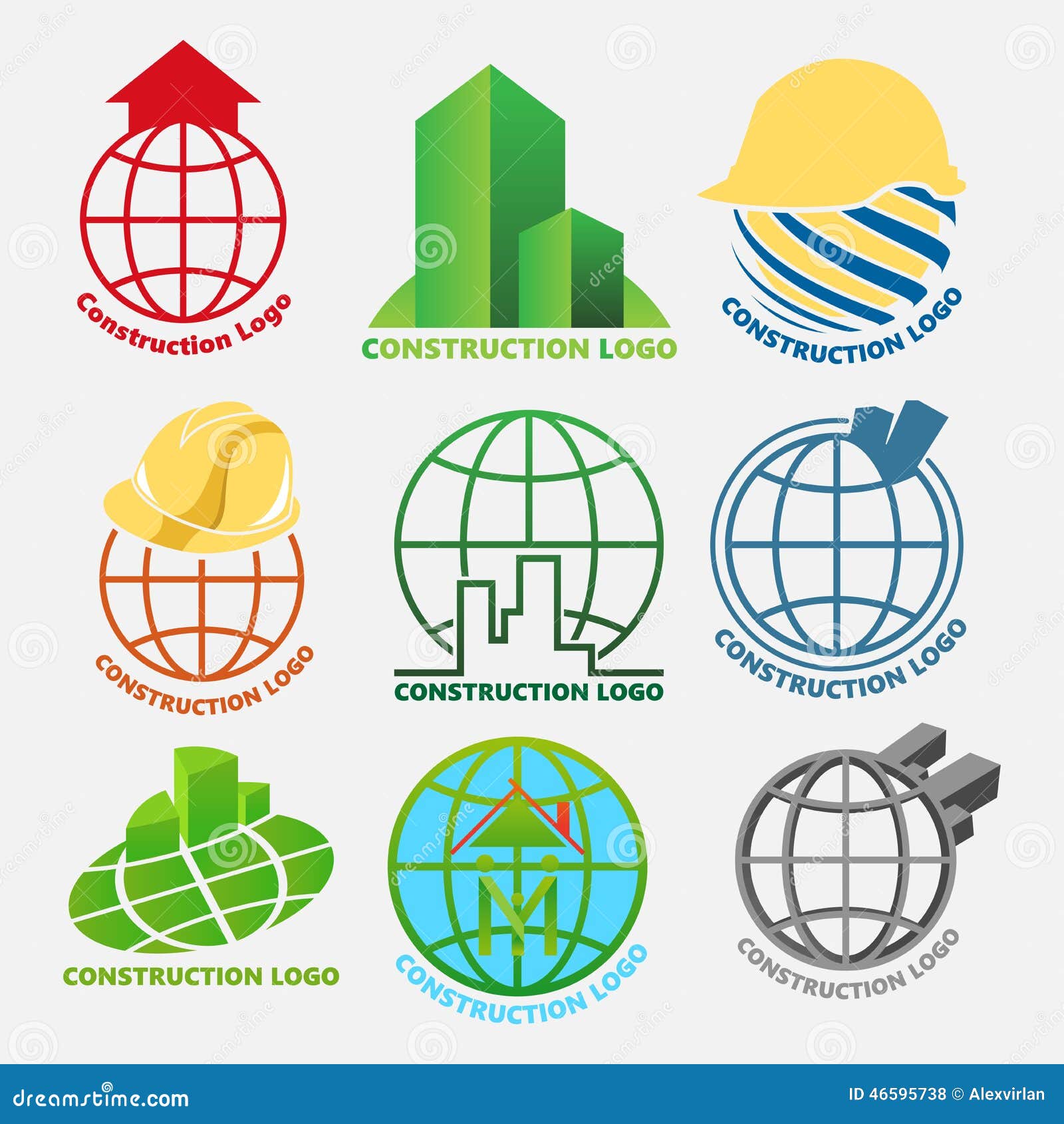 Bouw Logo Pack vector illustratie. Illustration of collectief - 46595738