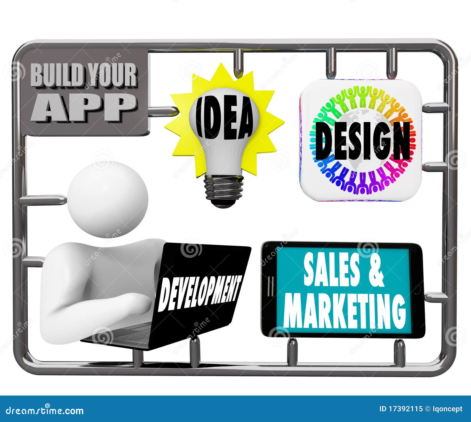 Bouw Uw App - ModelUitrusting Stock Illustratie - Illustration of apps ...