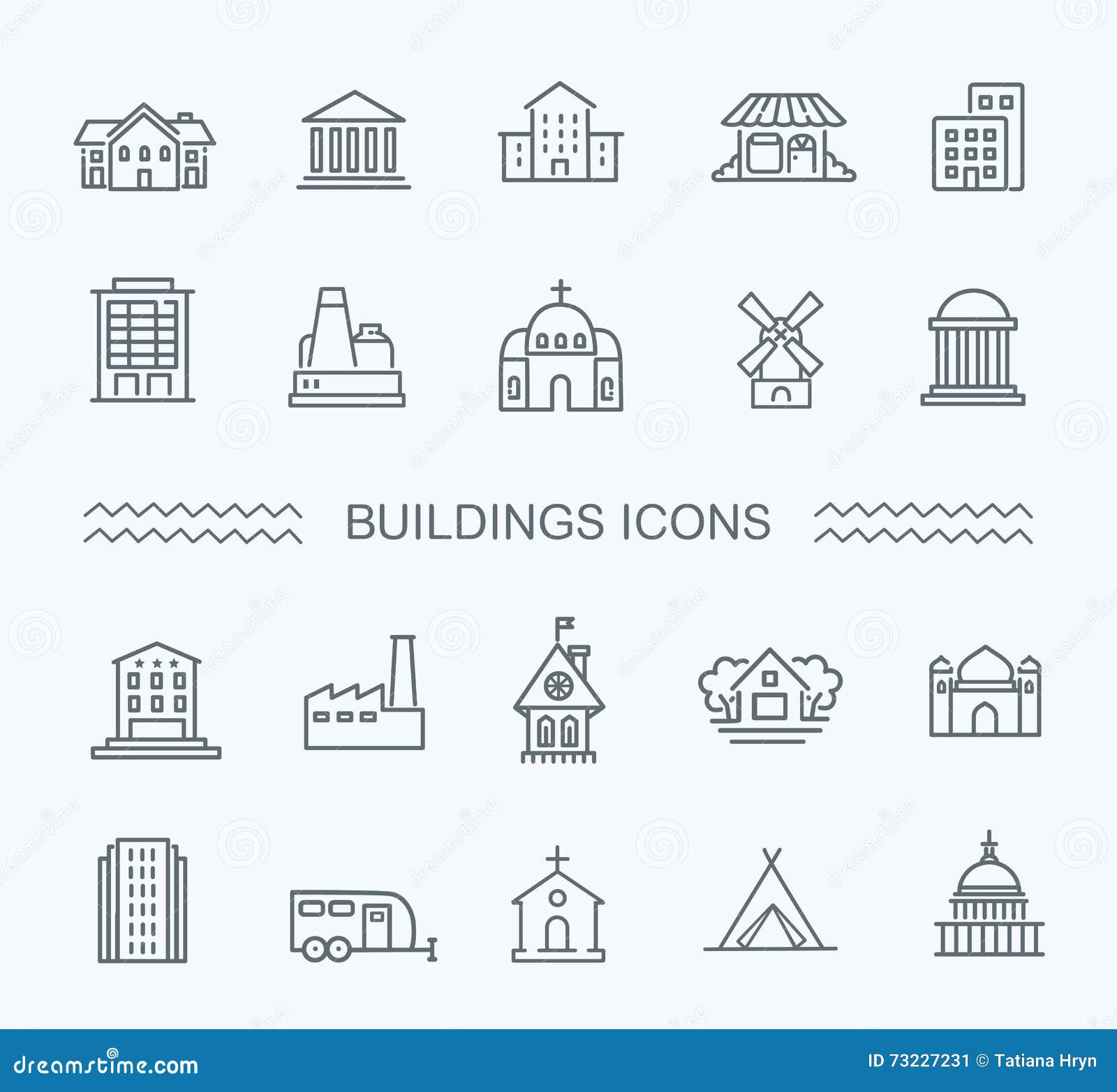 Bouwend Geplaatste Pictogrammen, Overheid Vector Illustratie ...