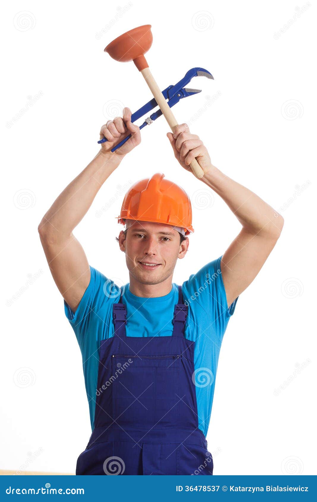 Bouwer Met Duiker En Moersleutel Stock Afbeelding - Image of architect ...