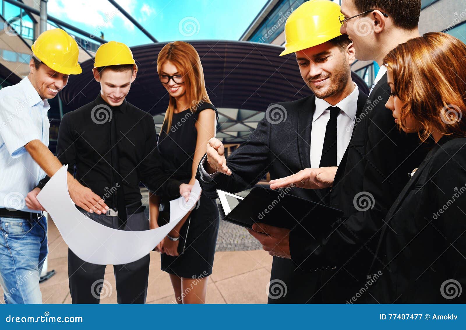 Bouwteam Op Commerciële Vergadering Stock Afbeelding - Image of zeker ...