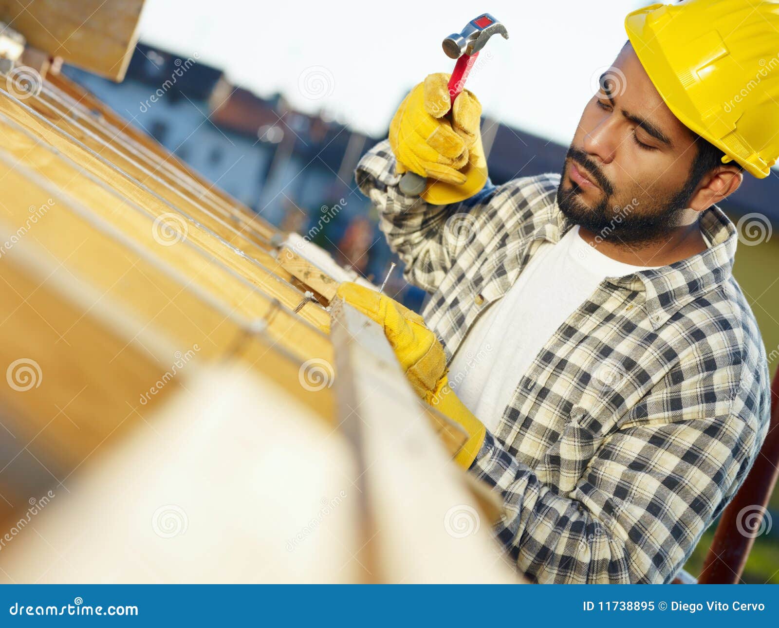 Bouwvakker stock afbeelding. Image of hamer, mens, bouw - 11738895