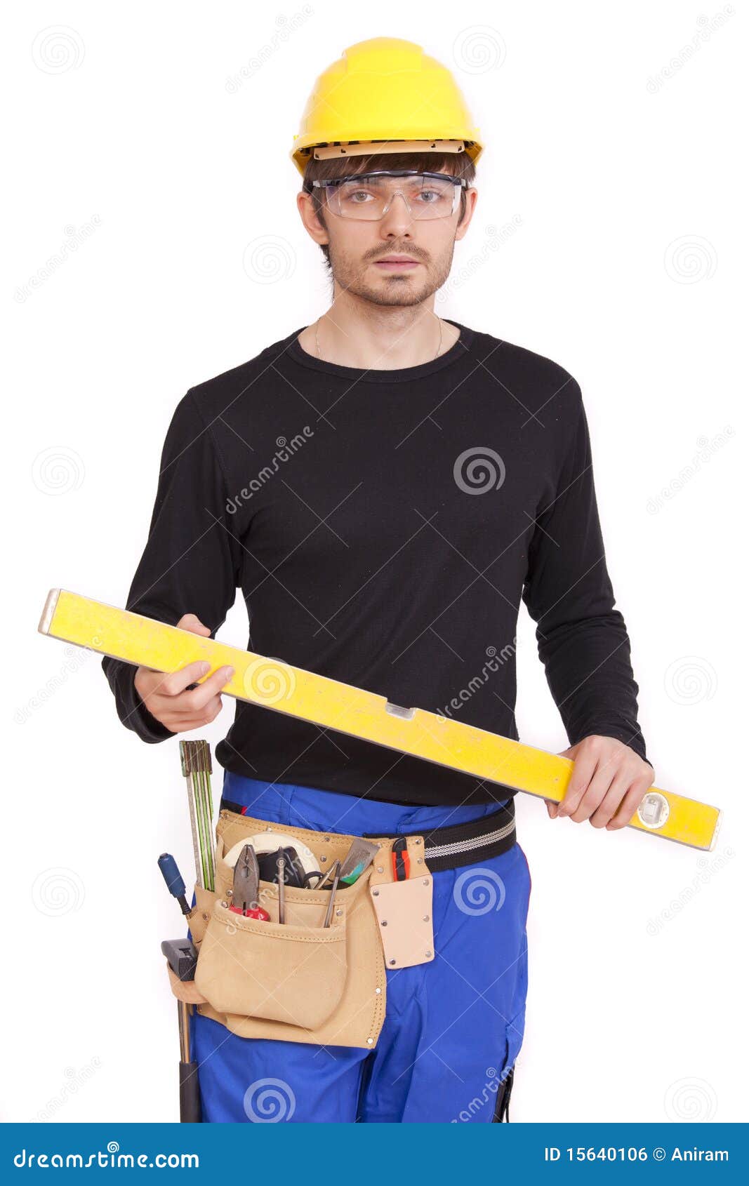 Bouwvakker stock foto. Image of bedrijf, bouw, hand, timmerman - 15640106