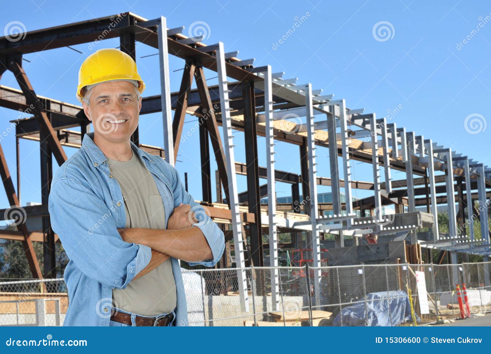 Bouwvakker Op De Plaats Van De Baan Stock Foto - Image of overhemd ...