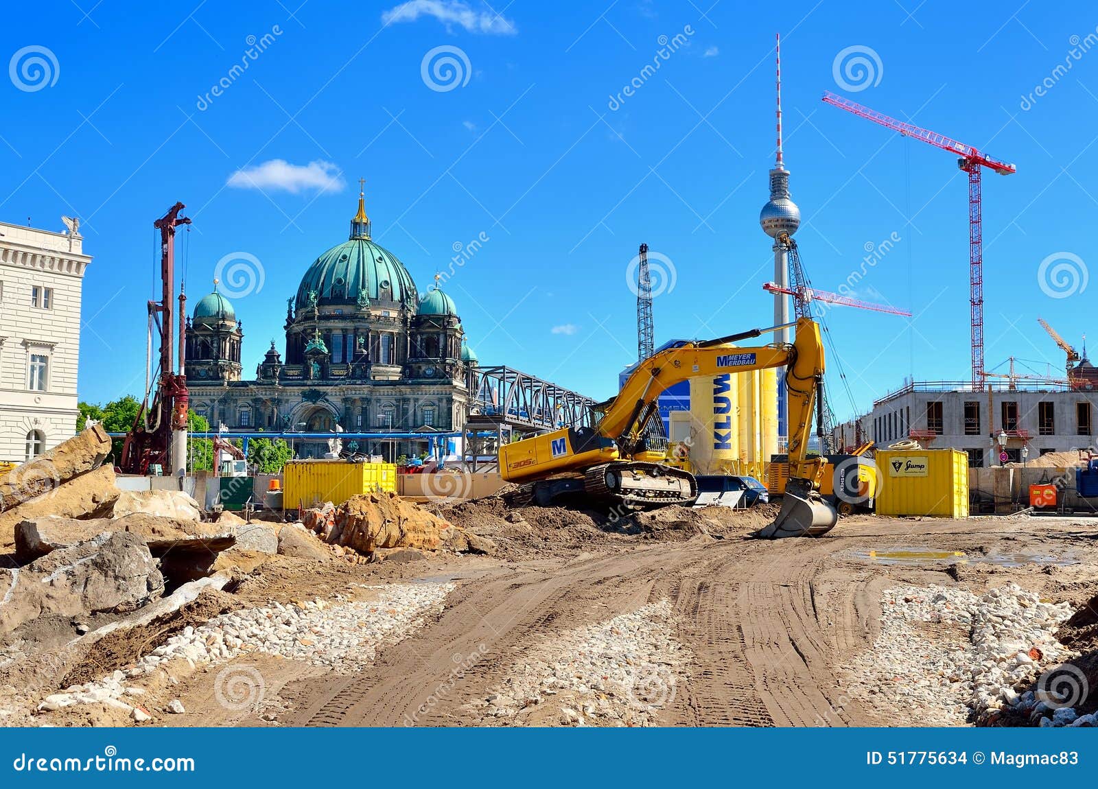 Bouwwerf in Berlijn, Duitsland Redactionele Stock Afbeelding - Image of ...