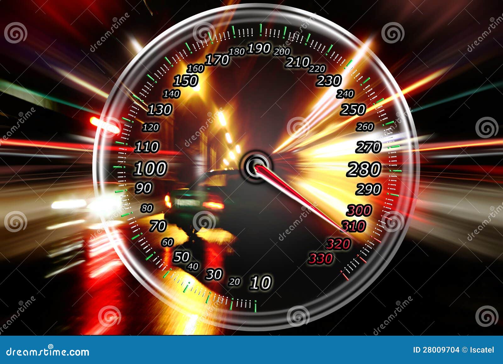 Bovenmatige Snelheid Op Snelheidsmeter Stock Foto - Image of rood ...
