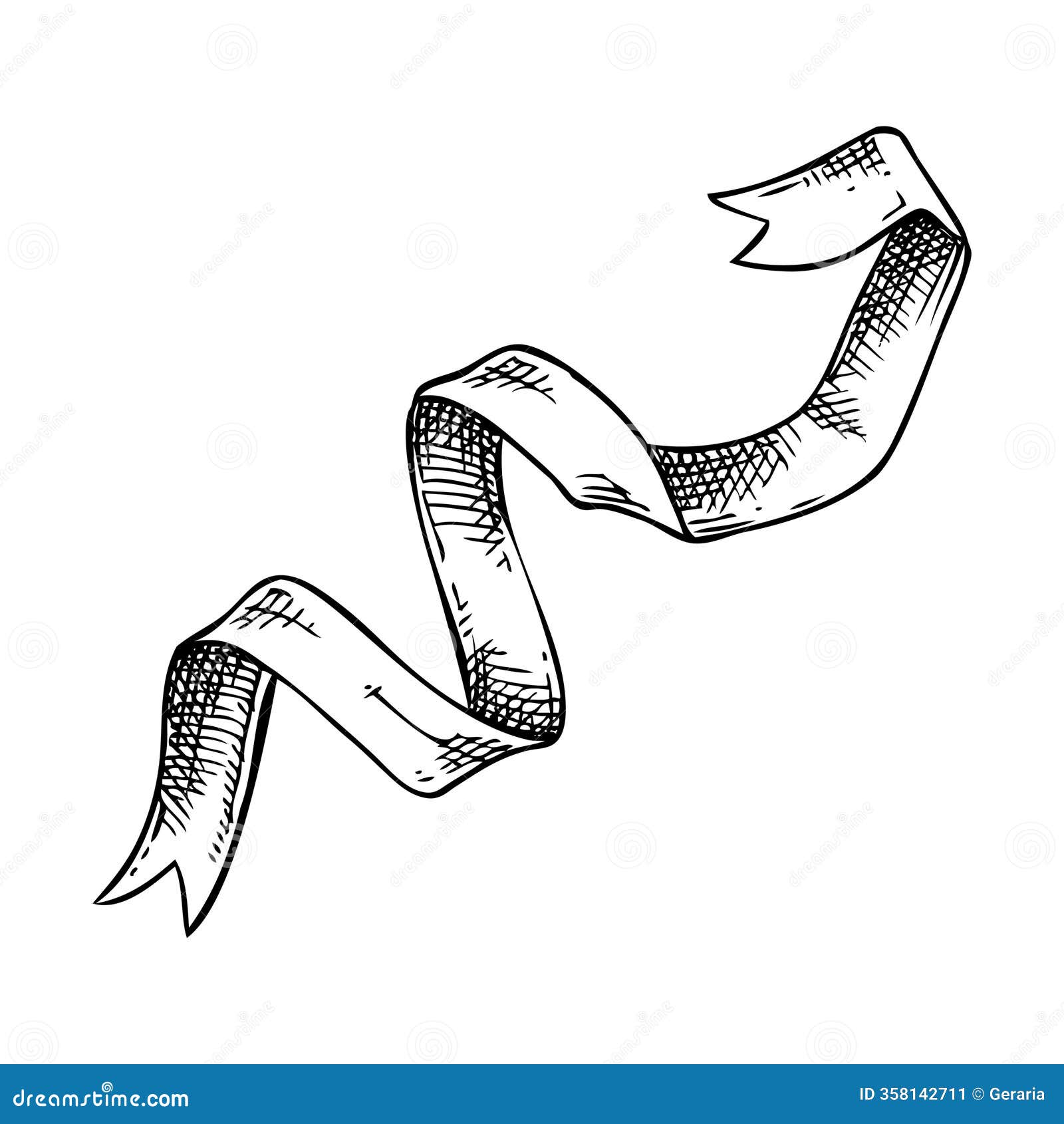 Rococo Ribbons Sketch. Baroque Design Elements. Vintage Bow Stock ...