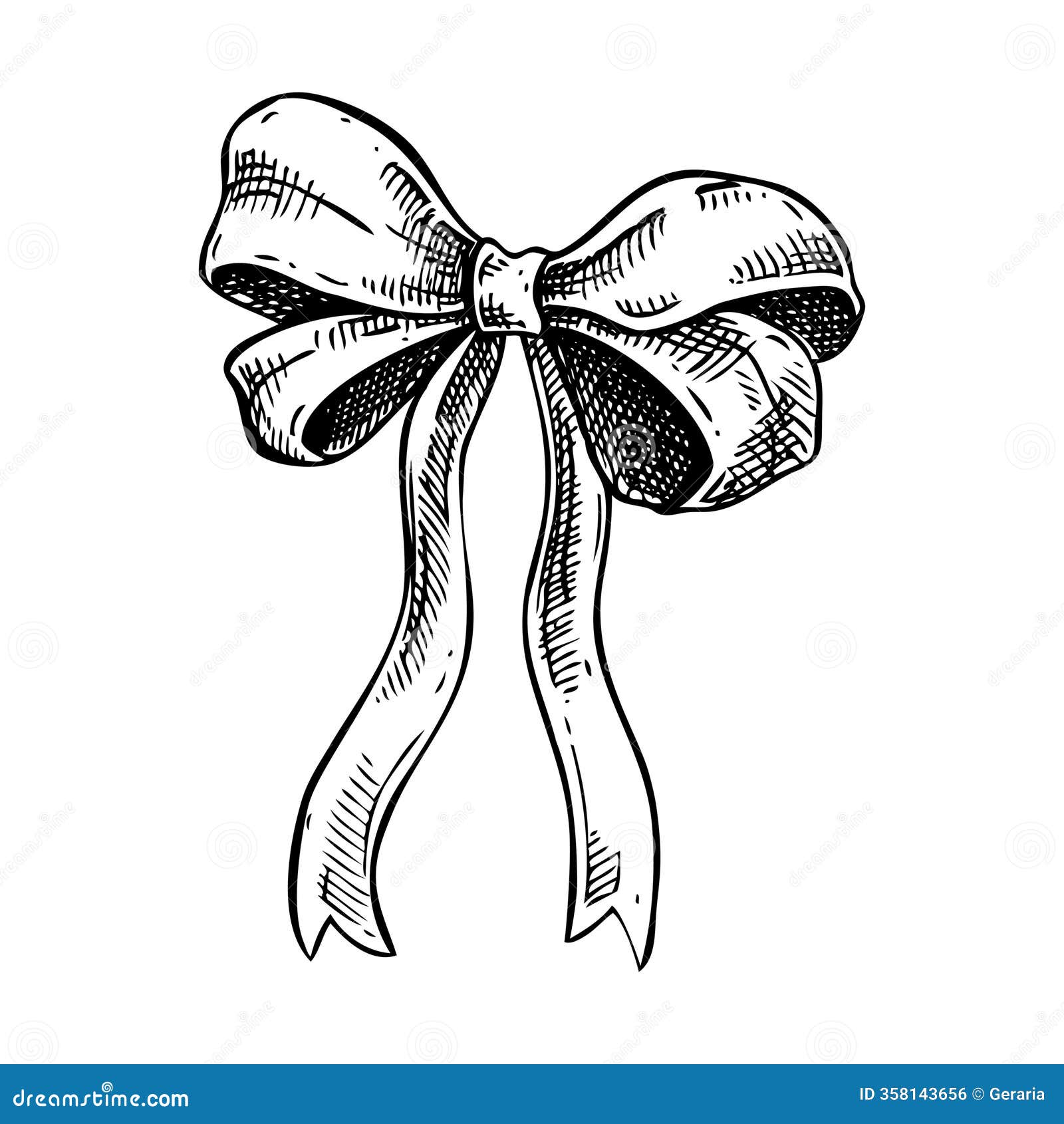 Rococo Ribbons Sketch. Baroque Design Elements. Vintage Bow Stock ...