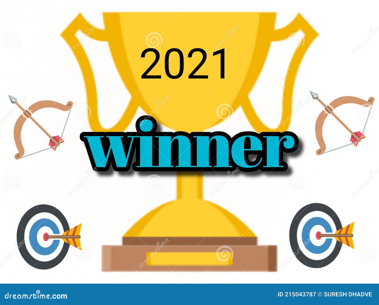 Bow and arow winner 2021 stock illustration. Illustration of arow ...