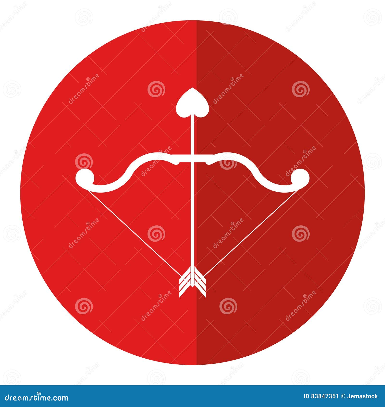 Bow and Arrow Heart Love Cupid Shadow Stock Vector - Illustration of ...