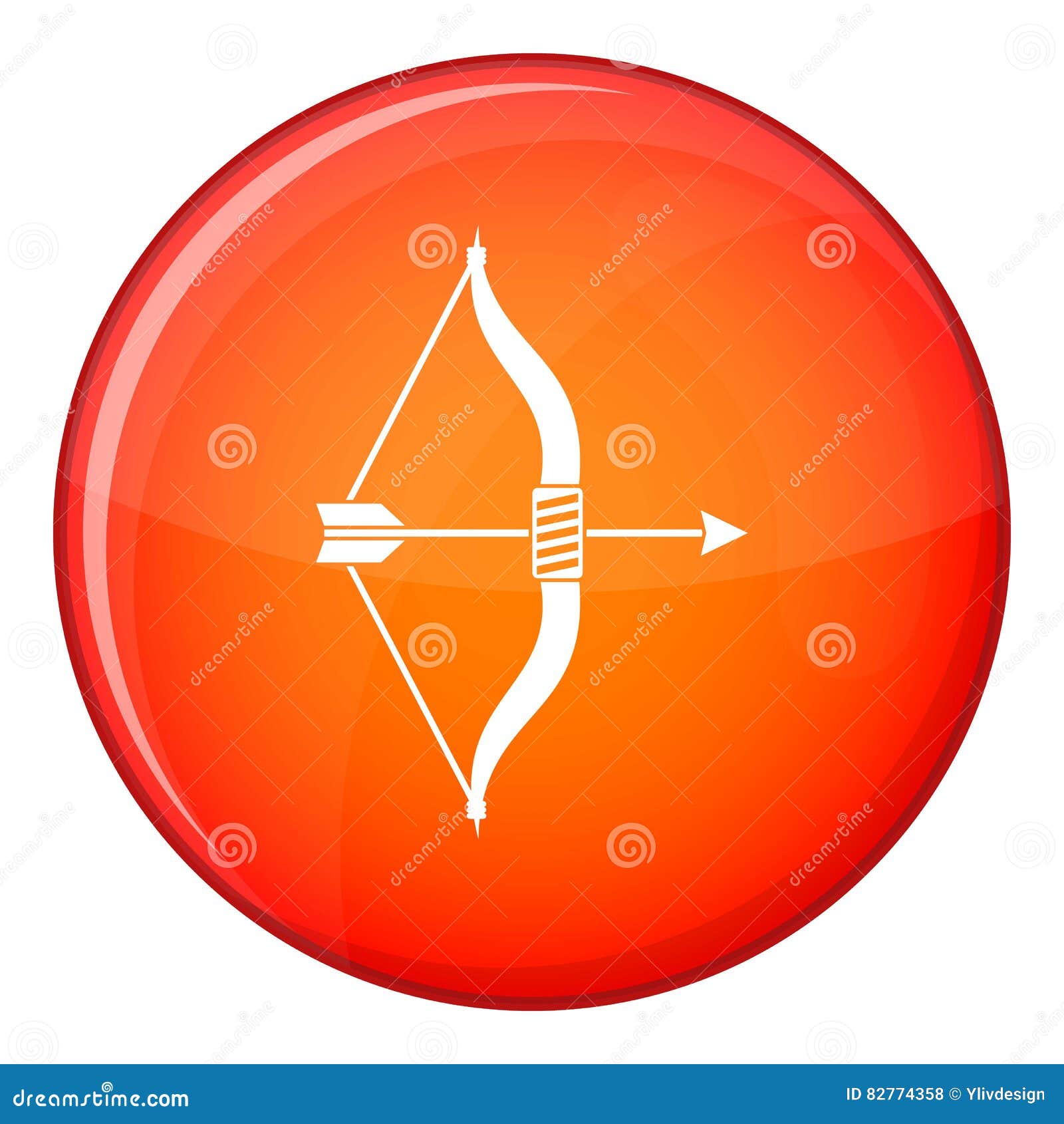 Bow and Arrow Icon, Flat Style Stock Vector - Illustration of archery ...