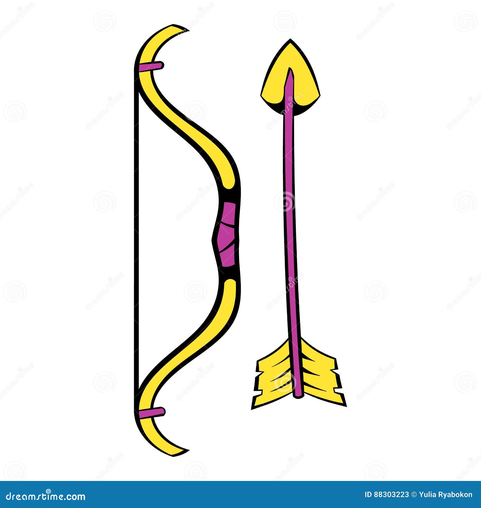 Bow and Arrow Icon, Icon Cartoon Stock Vector - Illustration of control ...