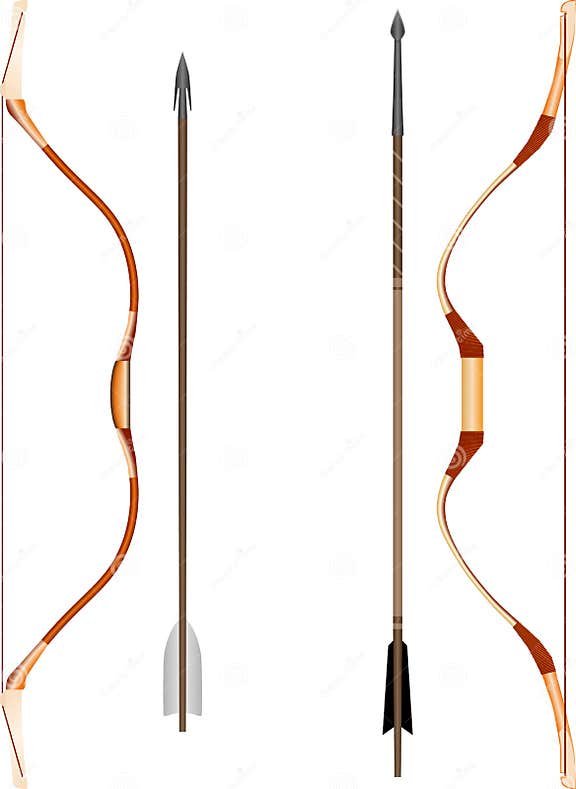 Bow and Arrow stock illustration. Illustration of equipment - 39337762