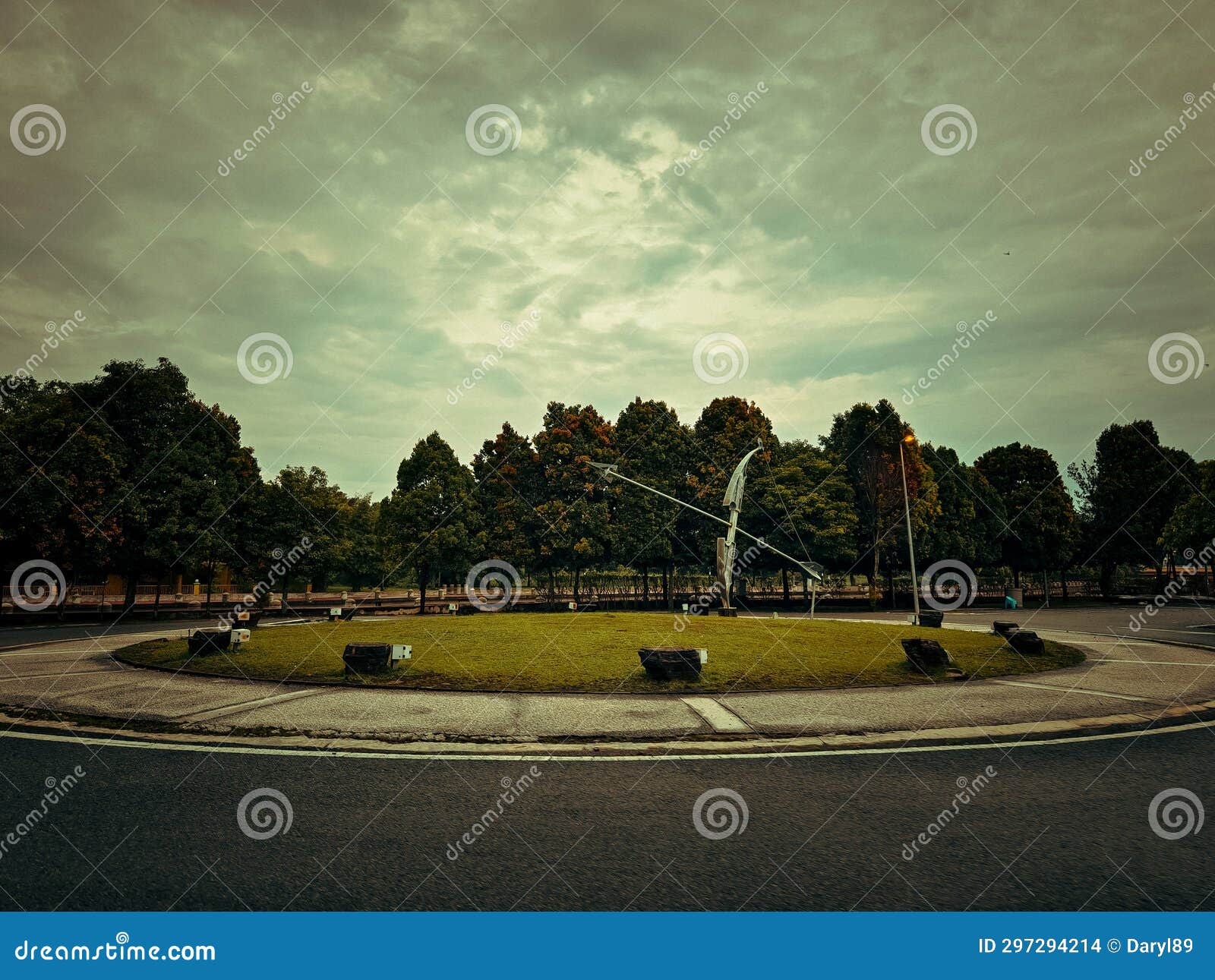 Bow and Arrow in the Middle of the Roundabout Stock Photo - Image of ...