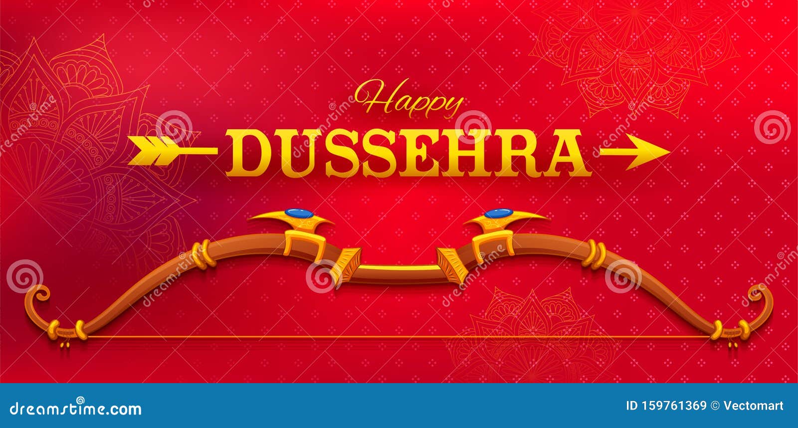 Bow And Arrow Of Rama In Happy Dussehra Festival Of India Background