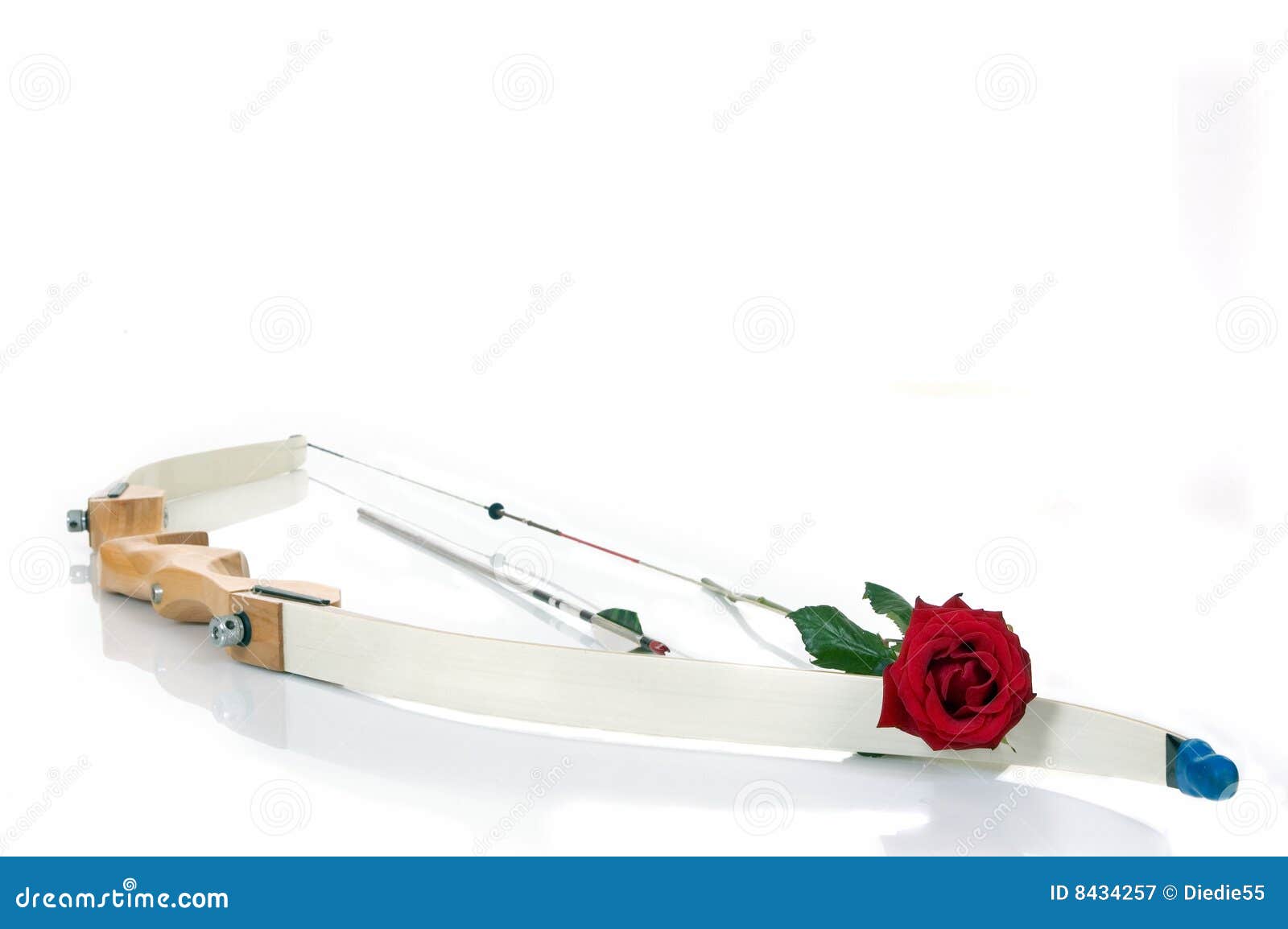 Bow, arrow and the rose stock image. Image of focus, reflective - 8434257
