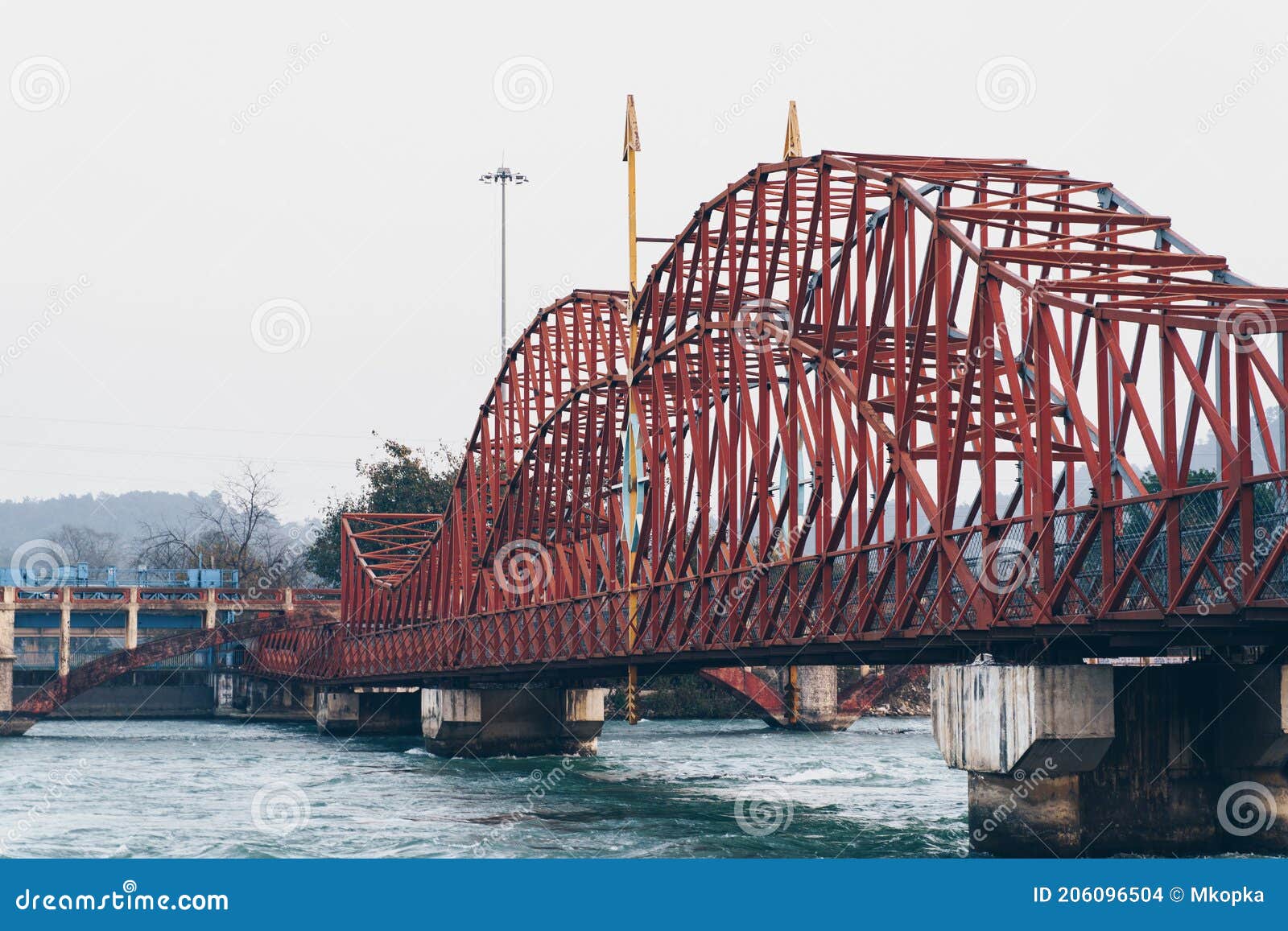 The Bow and Arrow Shaped Bridge Har Ki Pauri in Haridwar India Stock ...