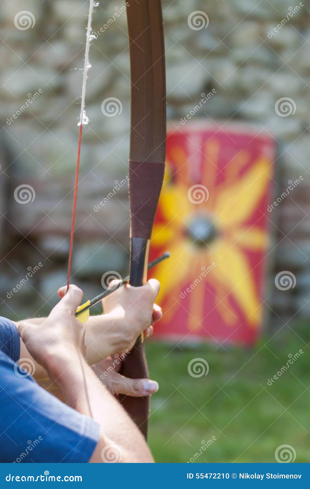 Bow and arrow stock photo. Image of athlete, shoot, longbow - 55472210