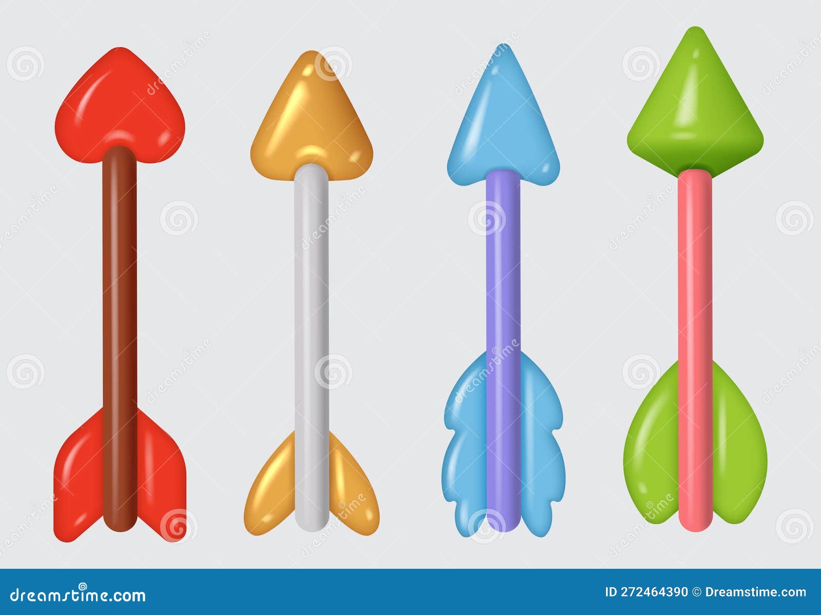 Bow and Arrow. Stylized Medieval War Weapons Battle Ancient Archery ...